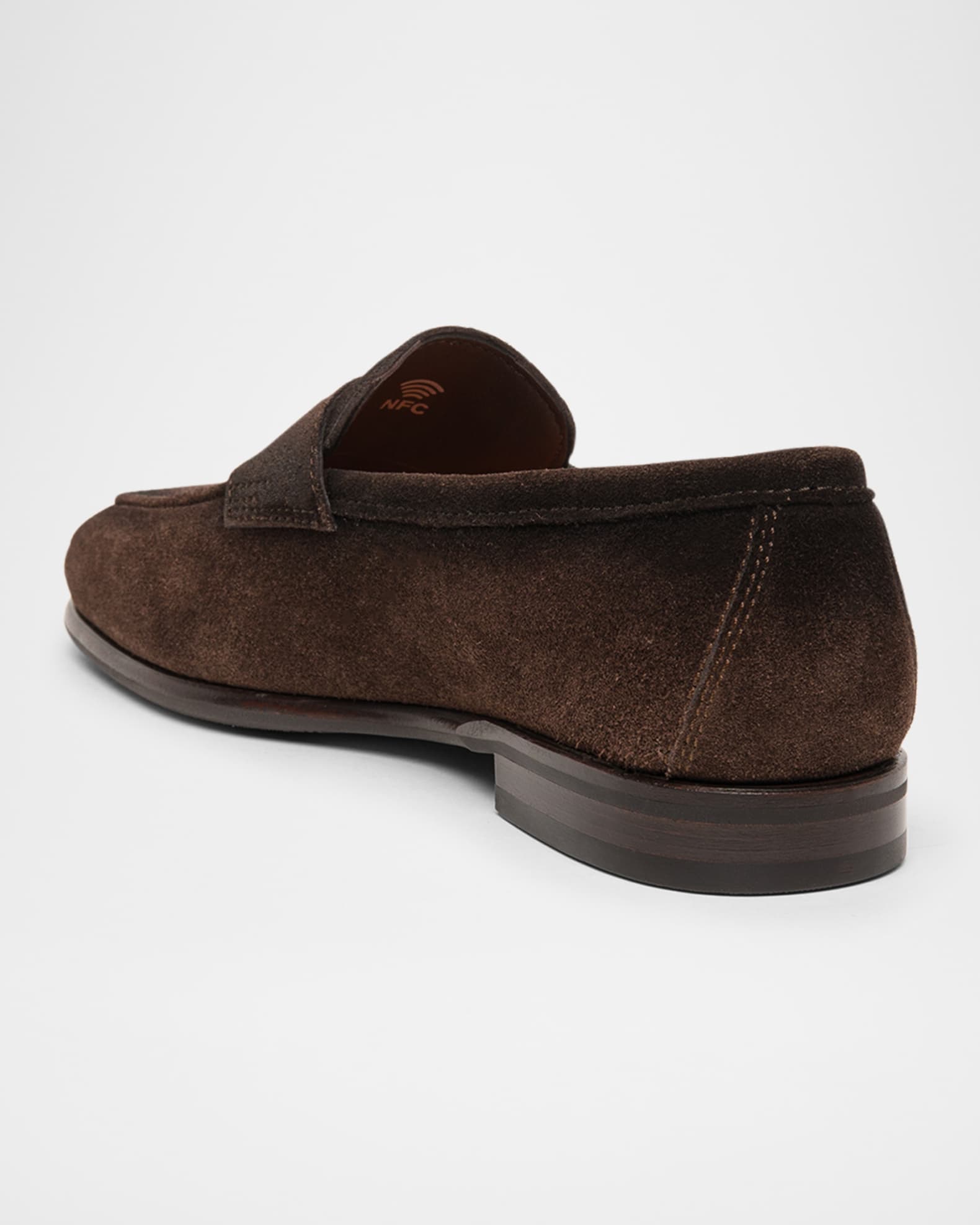 Santoni Men's Carlos Suede Penny Loafers | Neiman Marcus