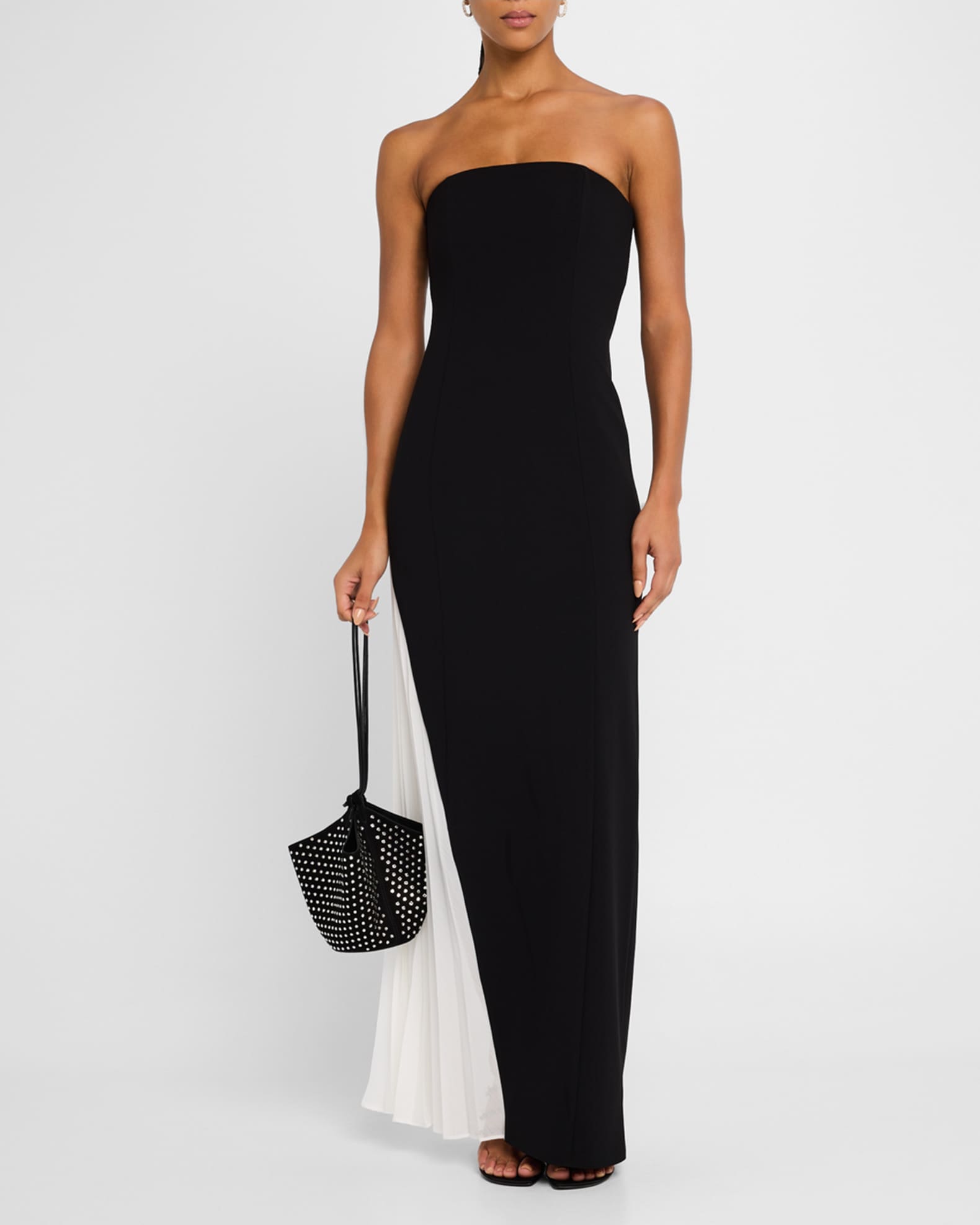 Alice + Olivia Retha Strapless Maxi Dress with Godet-Pleated Side Panel ...