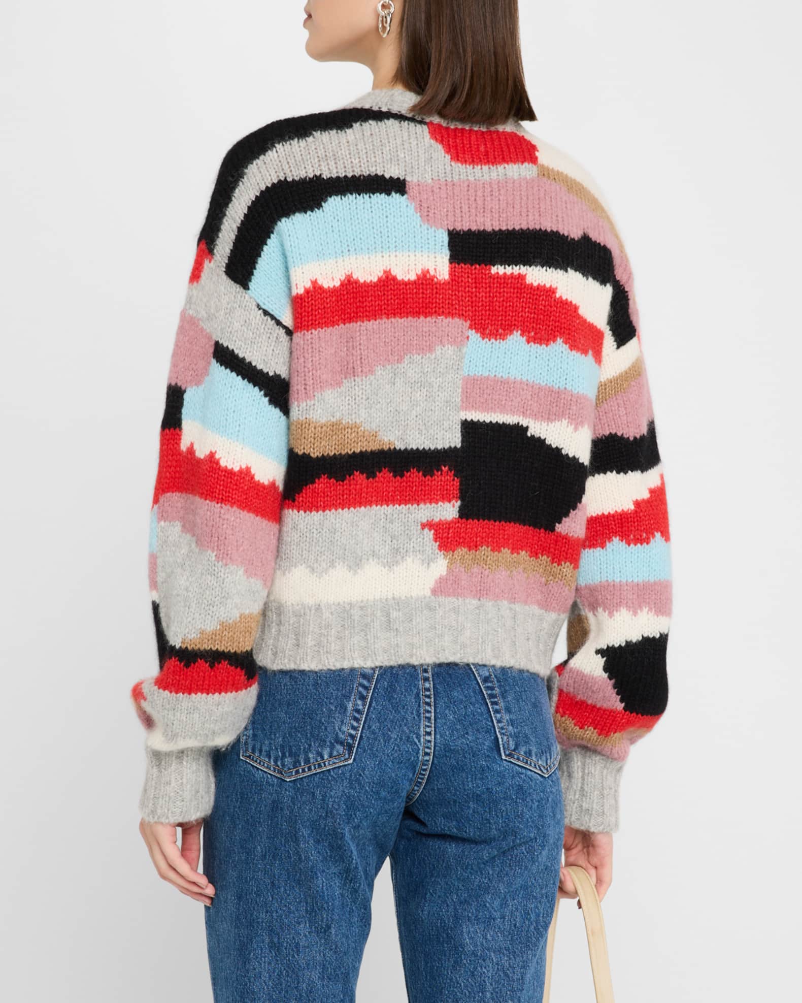 ELEVEN SIX Zaria Button-Down Intarsia Cardigan | Neiman Marcus