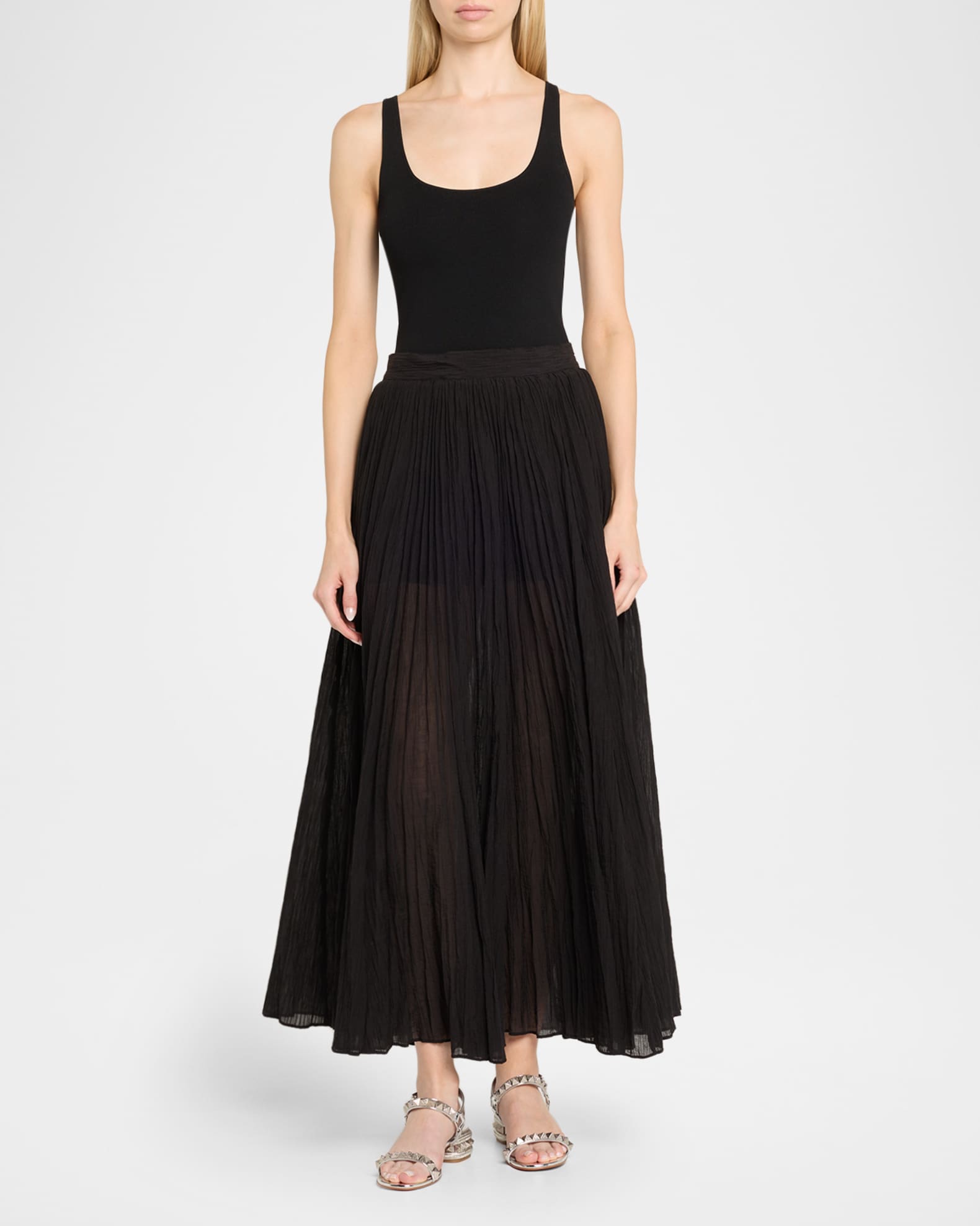 Christian Louboutin Pyrasand Metallic Spike Red Sole Sandals | Neiman ...