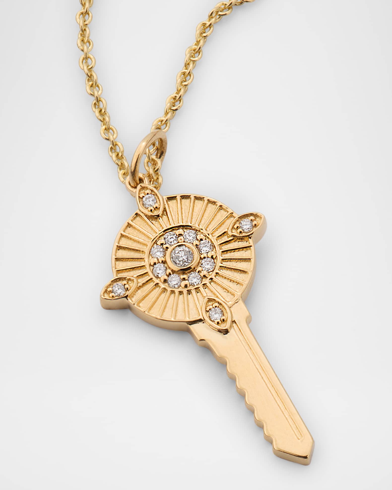 Sydney Evan Protection Key Charm on Cable Chain Necklace | Neiman Marcus