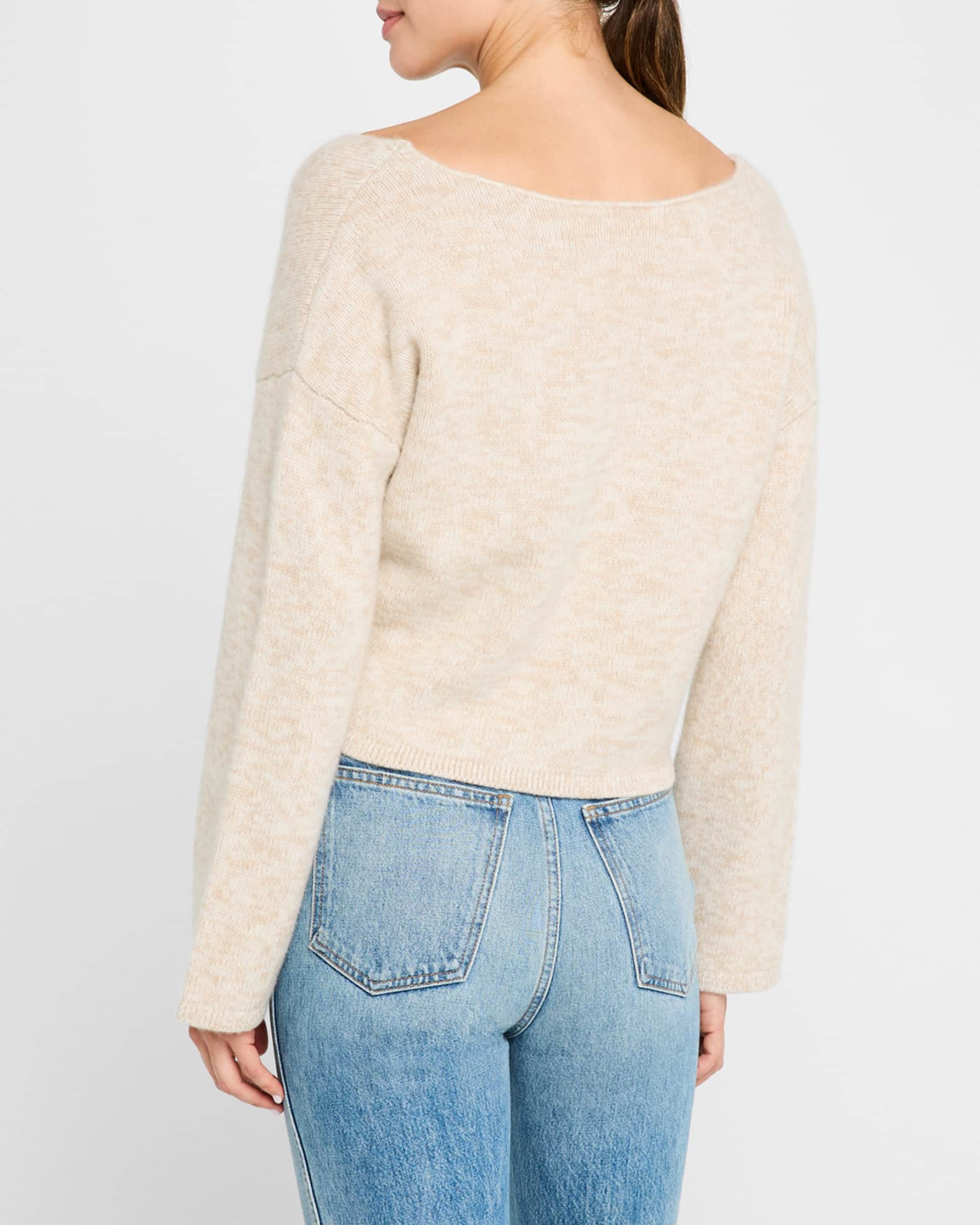 Naadam Reversible Cropped Cashmere Sweater | Neiman Marcus