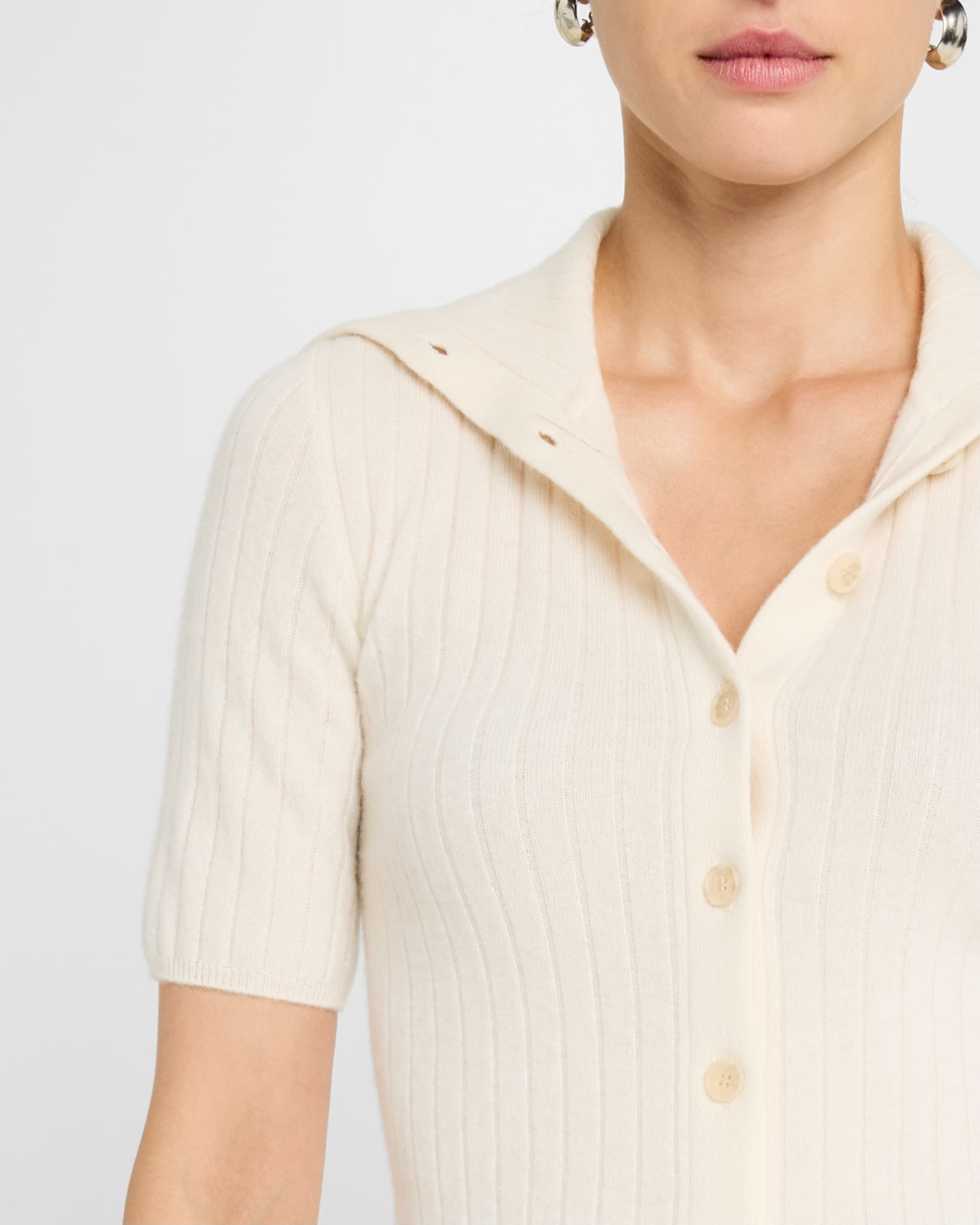 Naadam Ribbed Cashmere Button-Down Sweater | Neiman Marcus