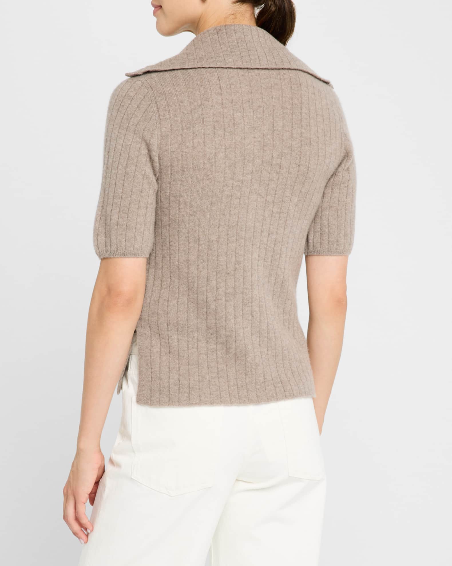 Naadam Ribbed Cashmere Button-Down Sweater | Neiman Marcus