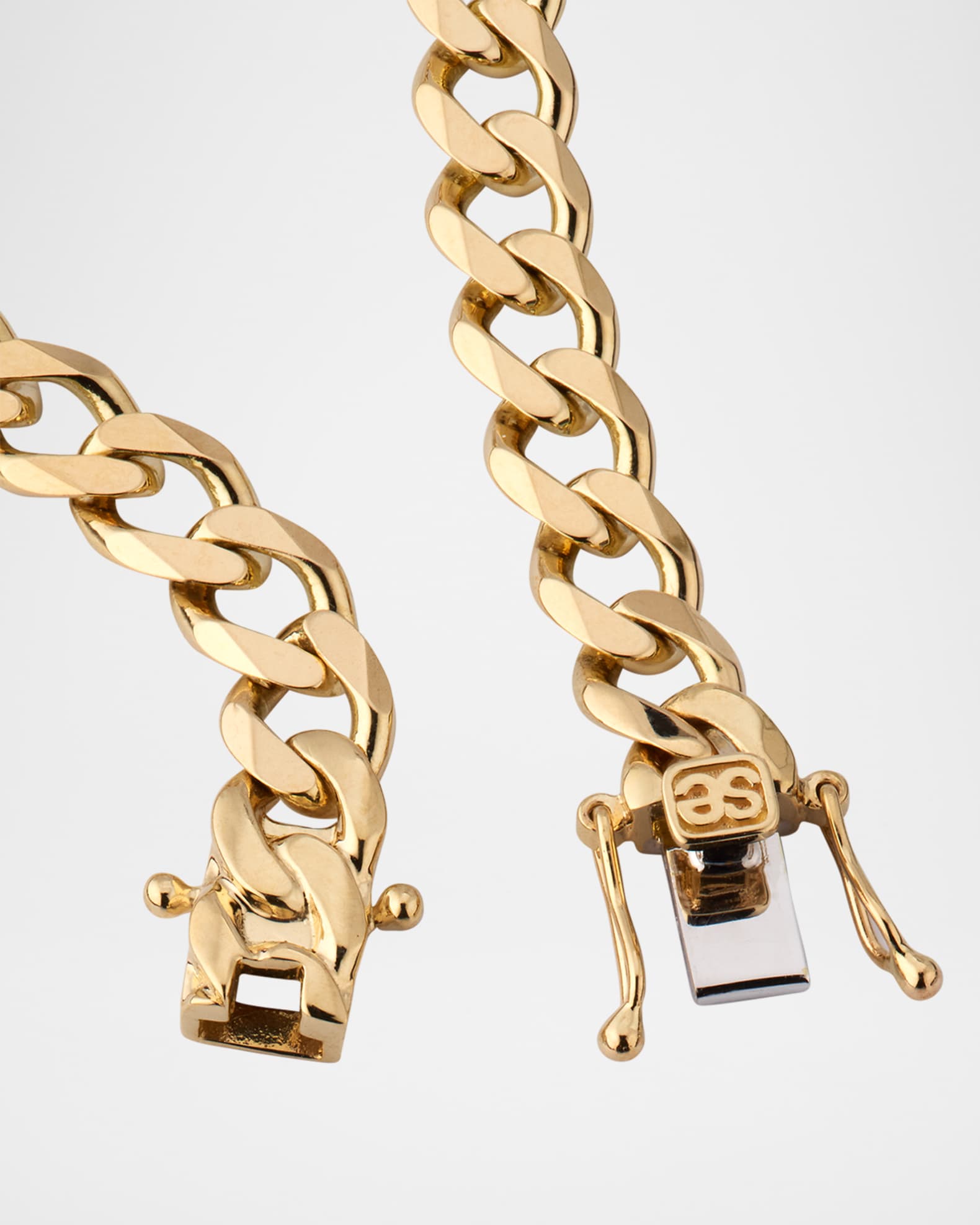 Sydney Evan 14K Yellow Gold and Diamond Love Script Curb Link Chain Bracelet | Neiman Marcus