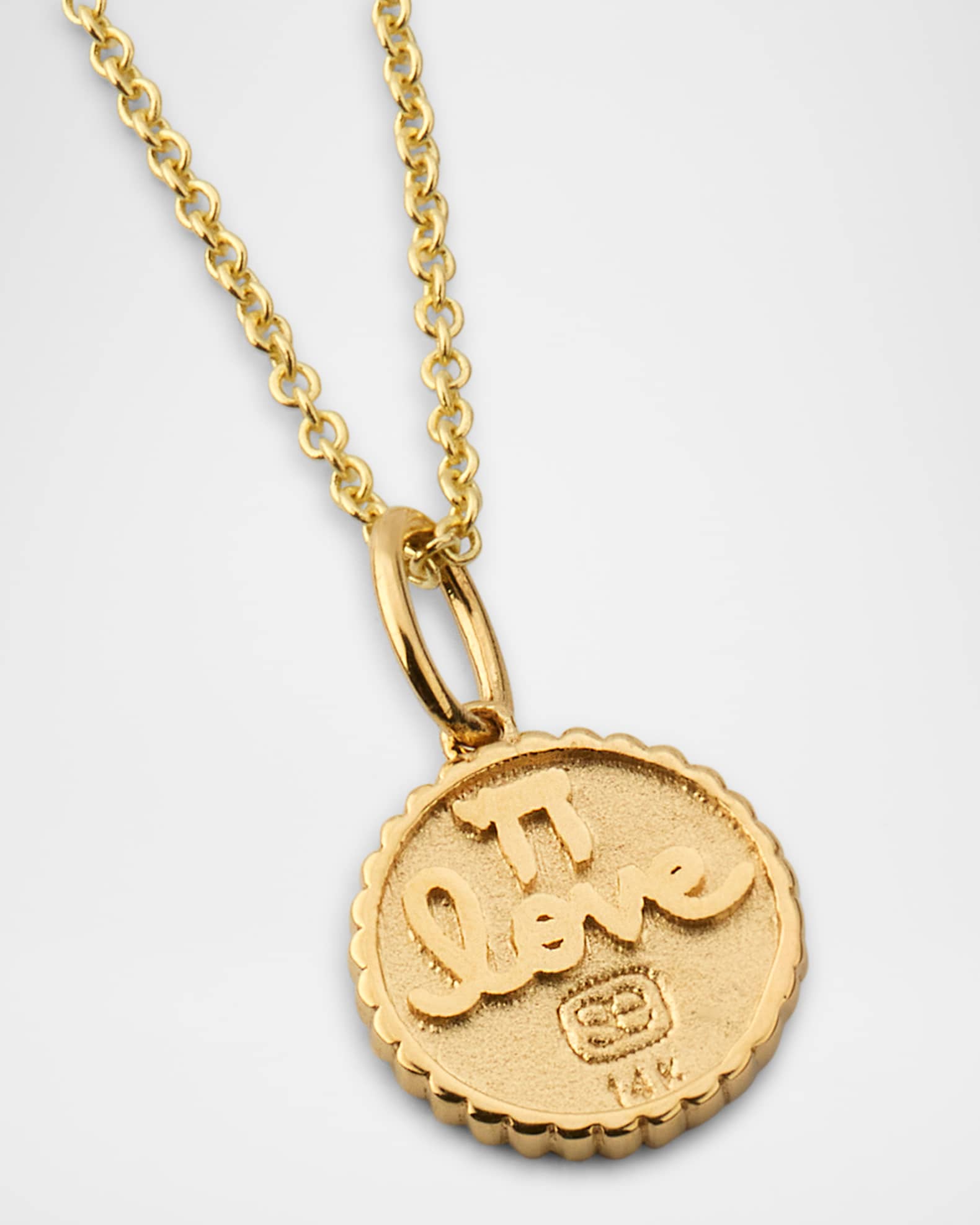 Sydney Evan 14K Yellow Gold Tiny Baby Star of David Coin Charm Necklace ...