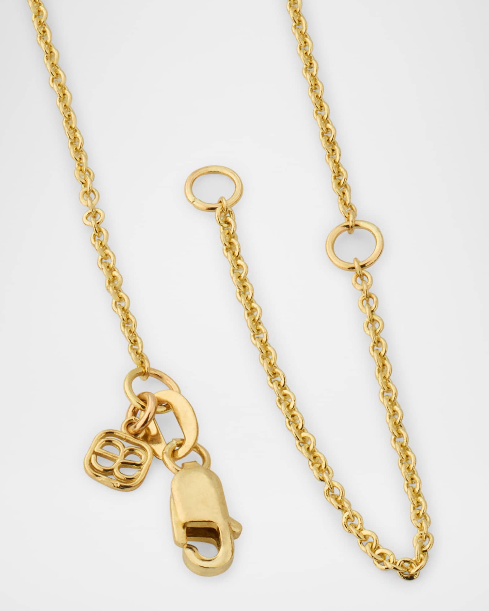 Sydney Evan 14K Yellow Gold Mosaic Peace Charm Necklace with Diamonds ...