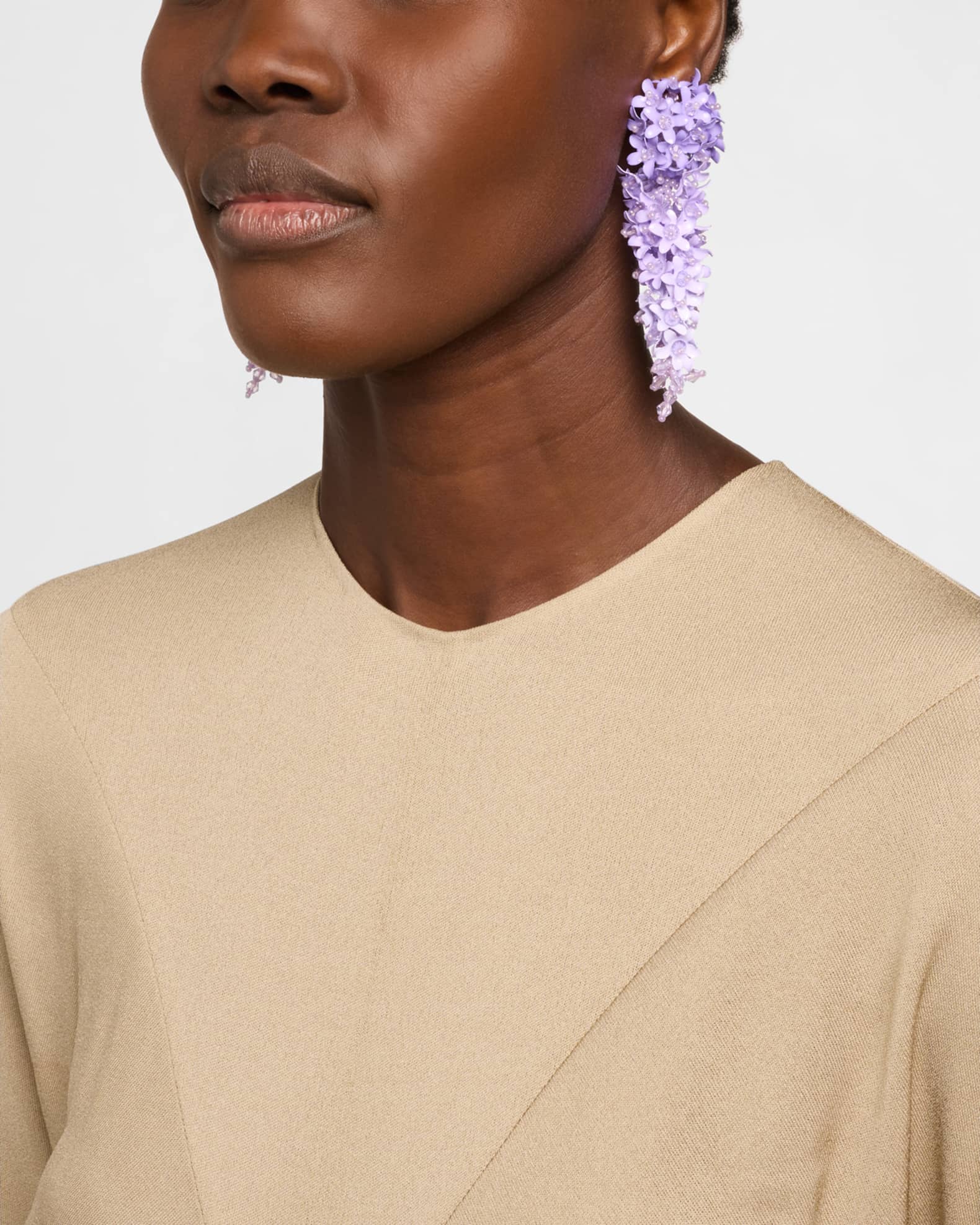 Oscar de la Renta Crawling Flower Cascade Earrings | Neiman Marcus