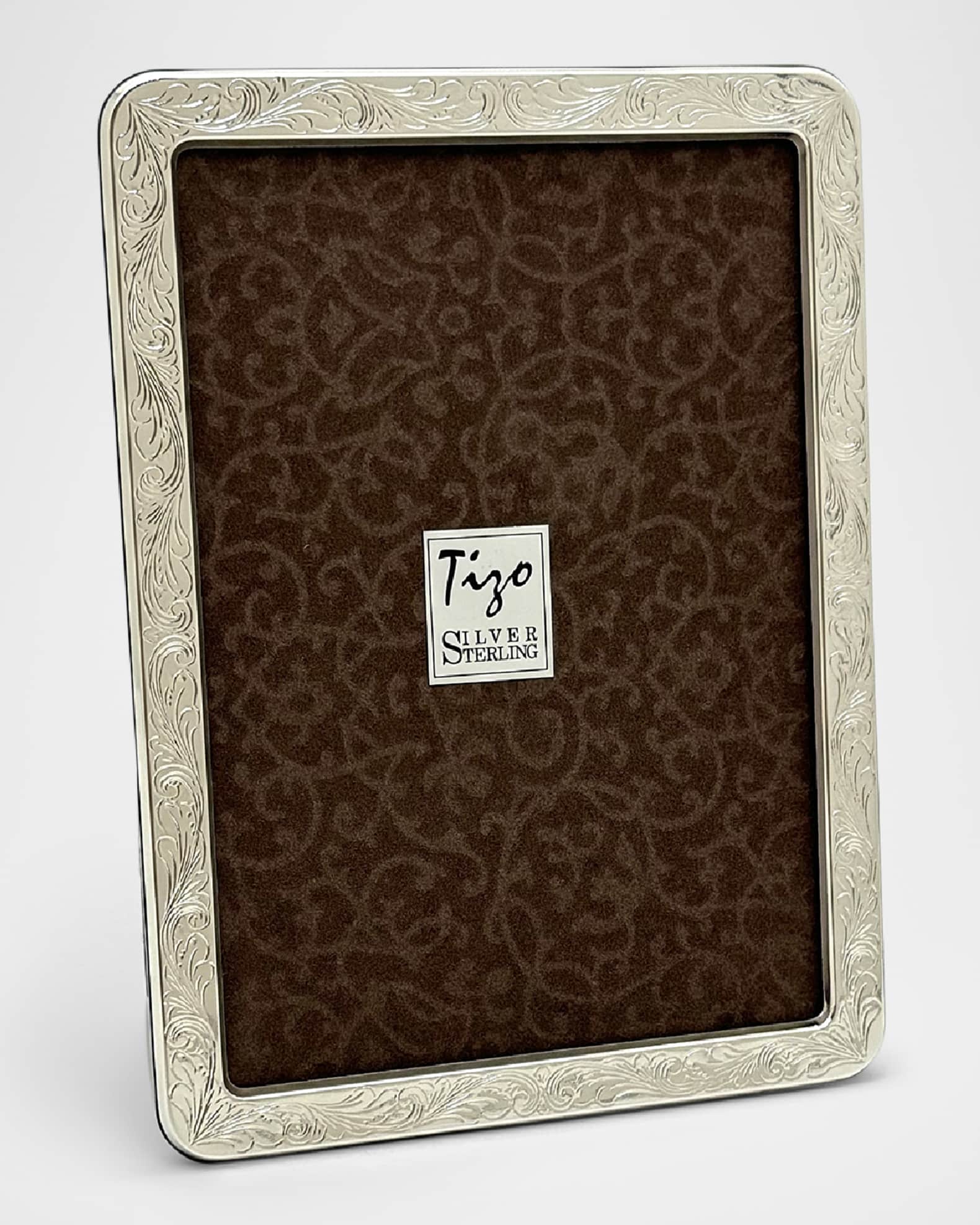 Sterling Silver Rounded Engraved Floral Frame Collection | Neiman Marcus