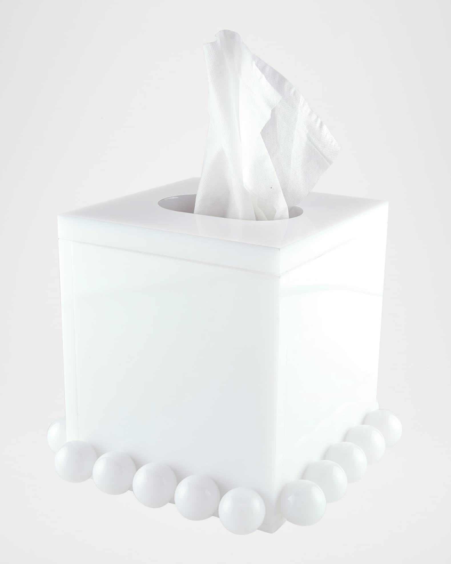 Tizo White Lucite Tissue Box Bubble Design | Neiman Marcus