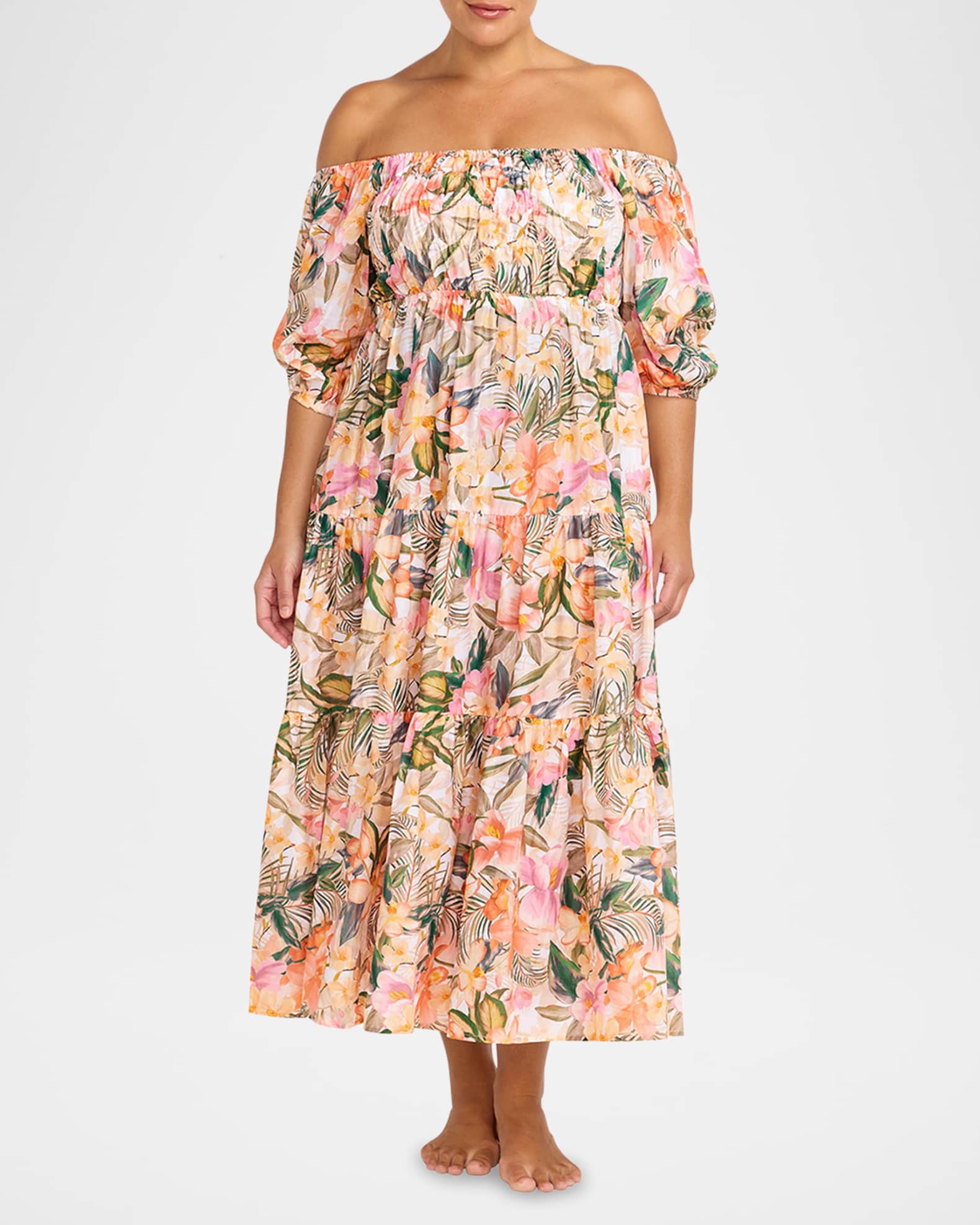 Artesands Plus Size Ti'Tania Handel Tiered Maxi Dress | Neiman Marcus