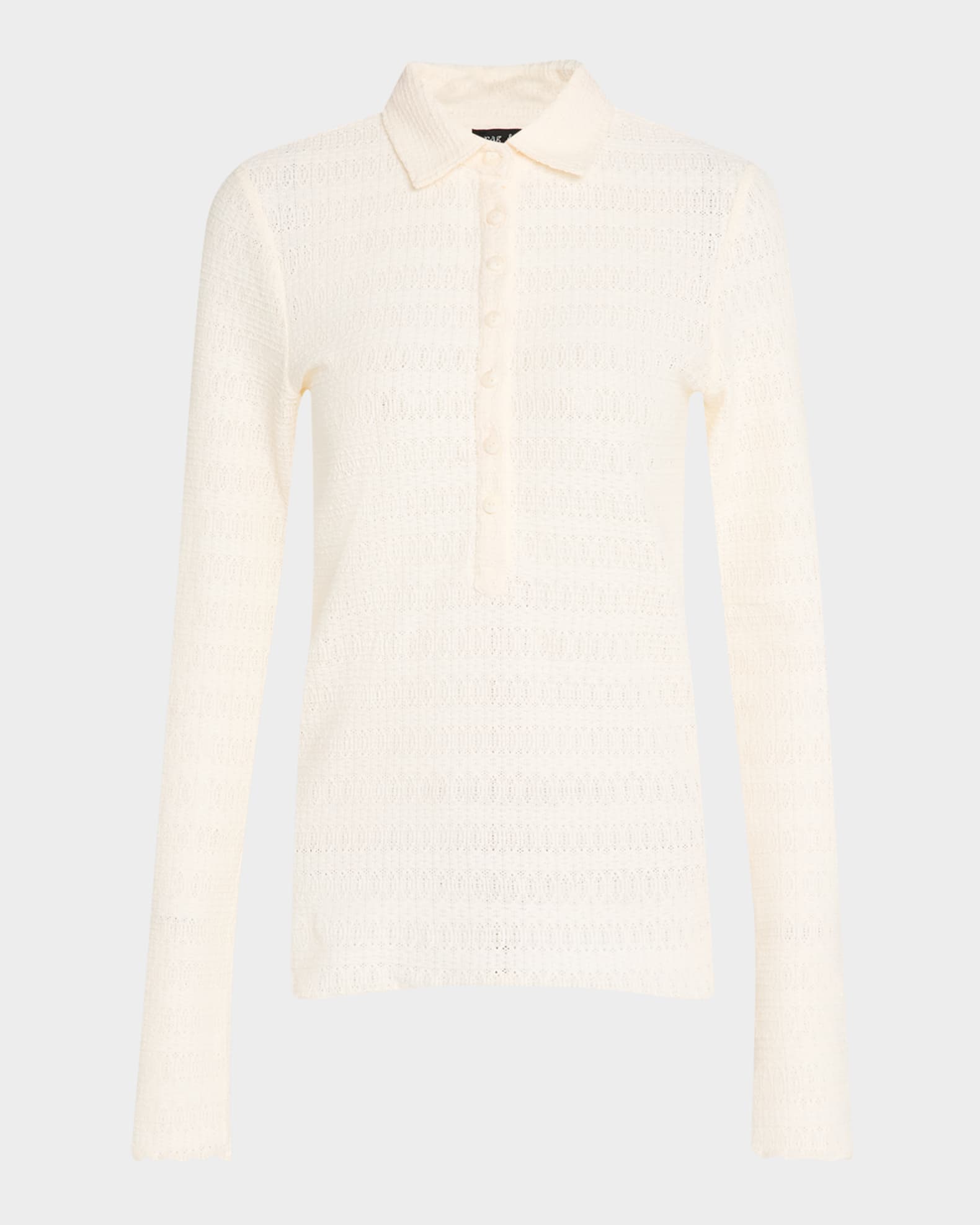 Rag & Bone Julia Long-Sleeve Polo Top | Neiman Marcus