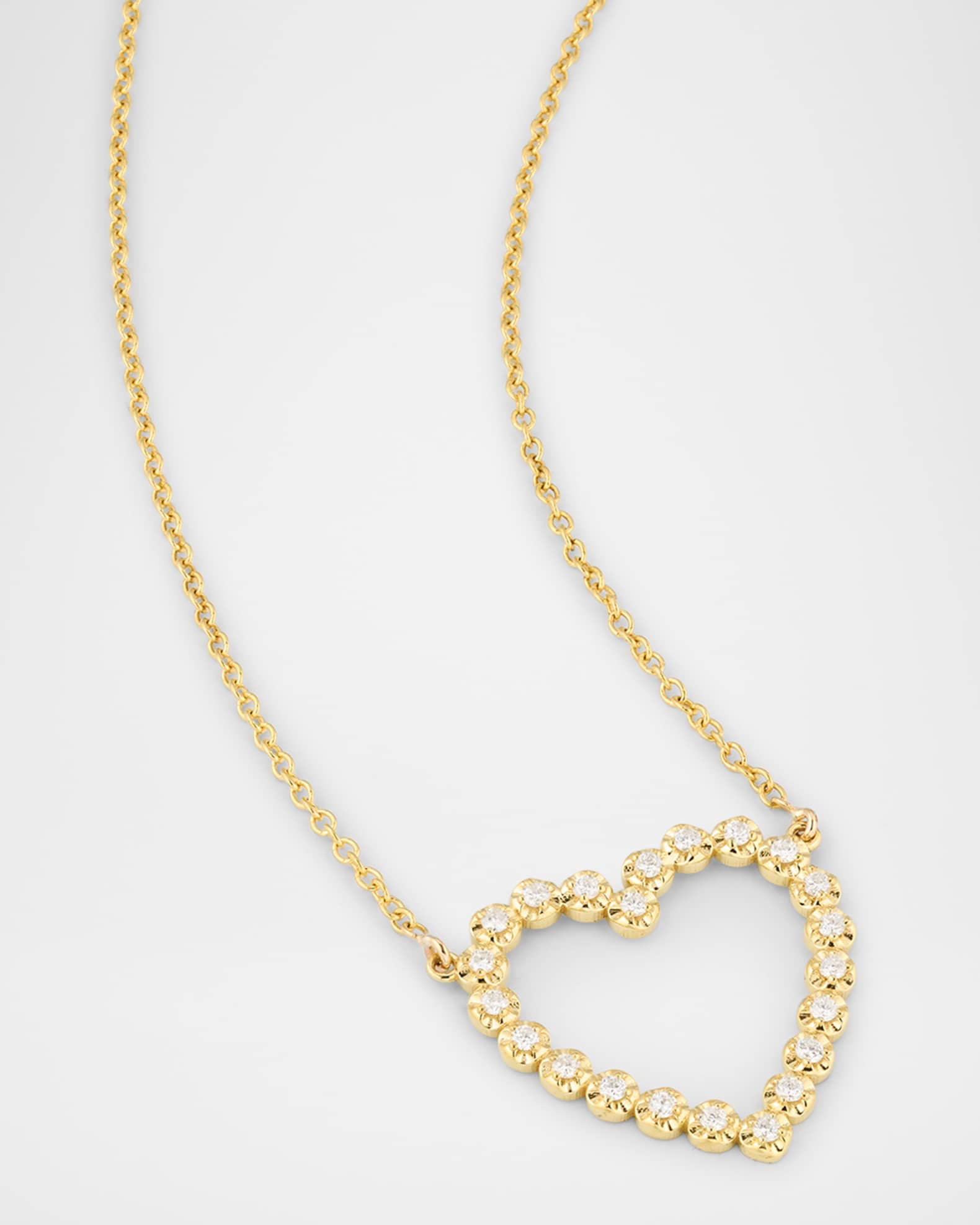 Jennifer Meyer Illusion-Set Diamond Open Heart Pendant Necklace ...