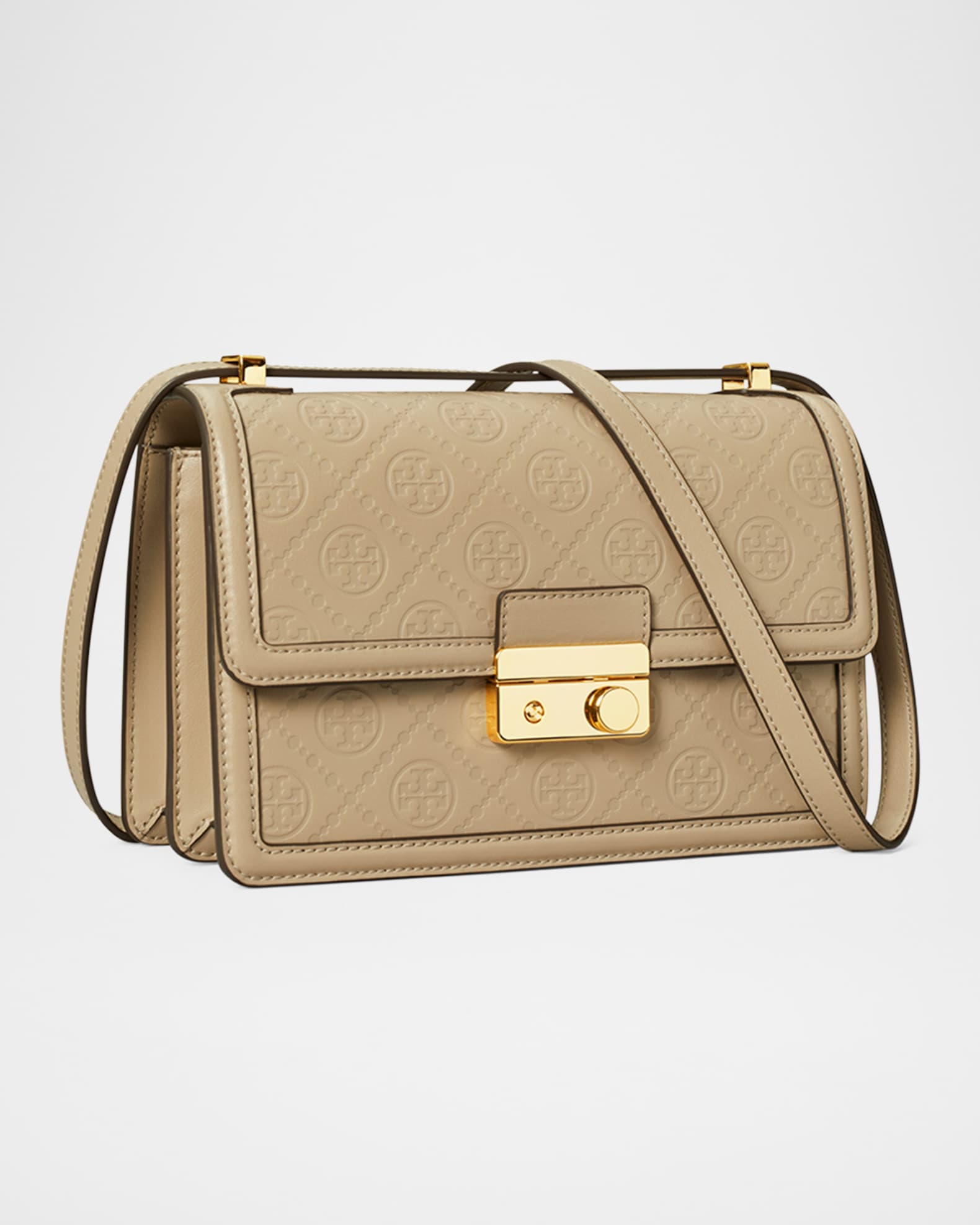 Tory Burch T Monogram Flap Leather Shoulder Bag | Neiman Marcus