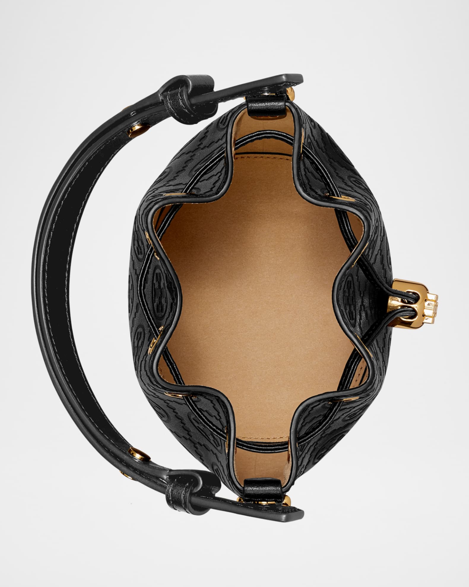 Tory Burch T Monogram Leather Mini Bucket Bag | Neiman Marcus