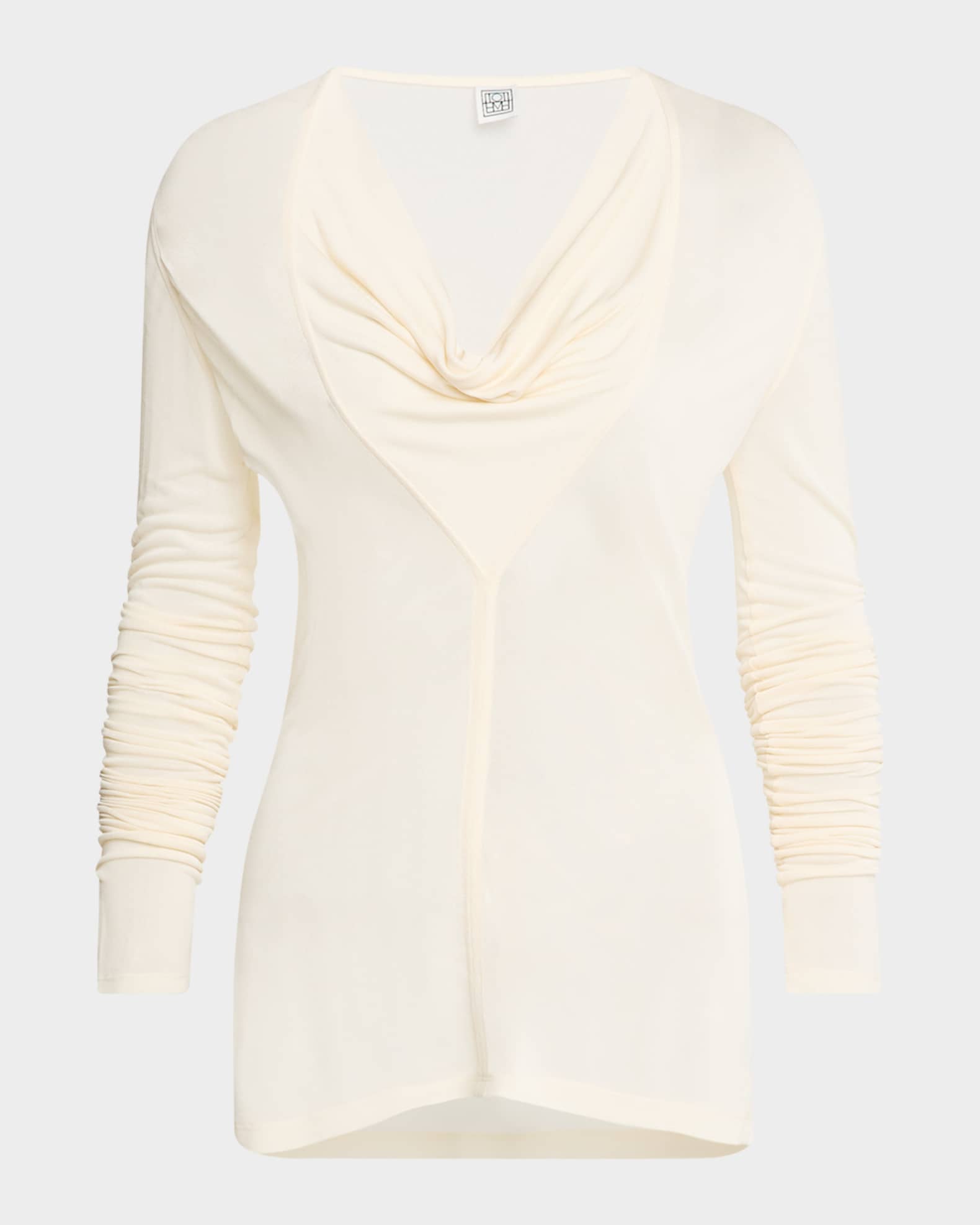 Toteme Draped Cowl-Neck Long-Sleeve Top | Neiman Marcus
