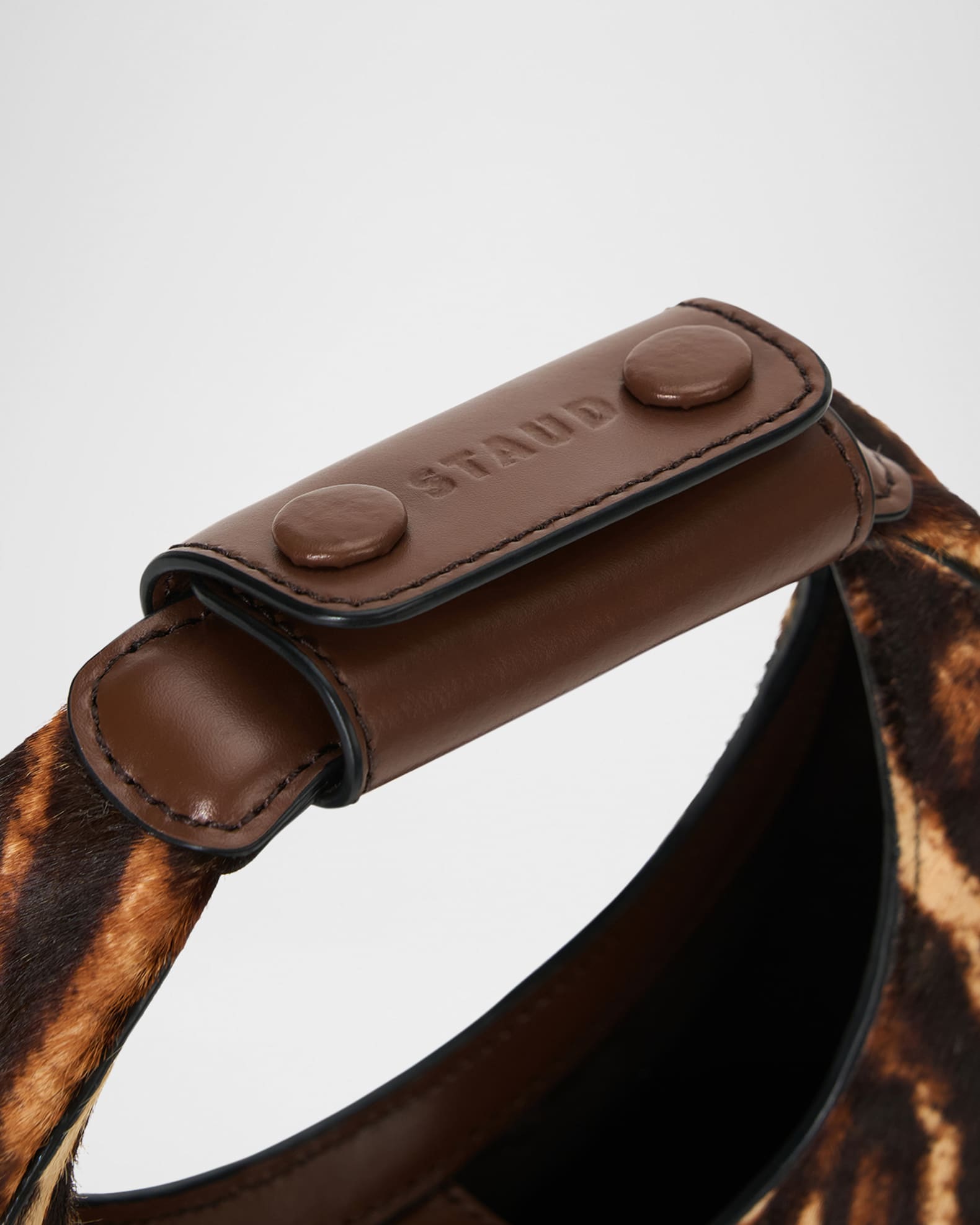 STAUD Goodnight Moon Leopard Faux Hair Top-Handle Bag | Neiman Marcus