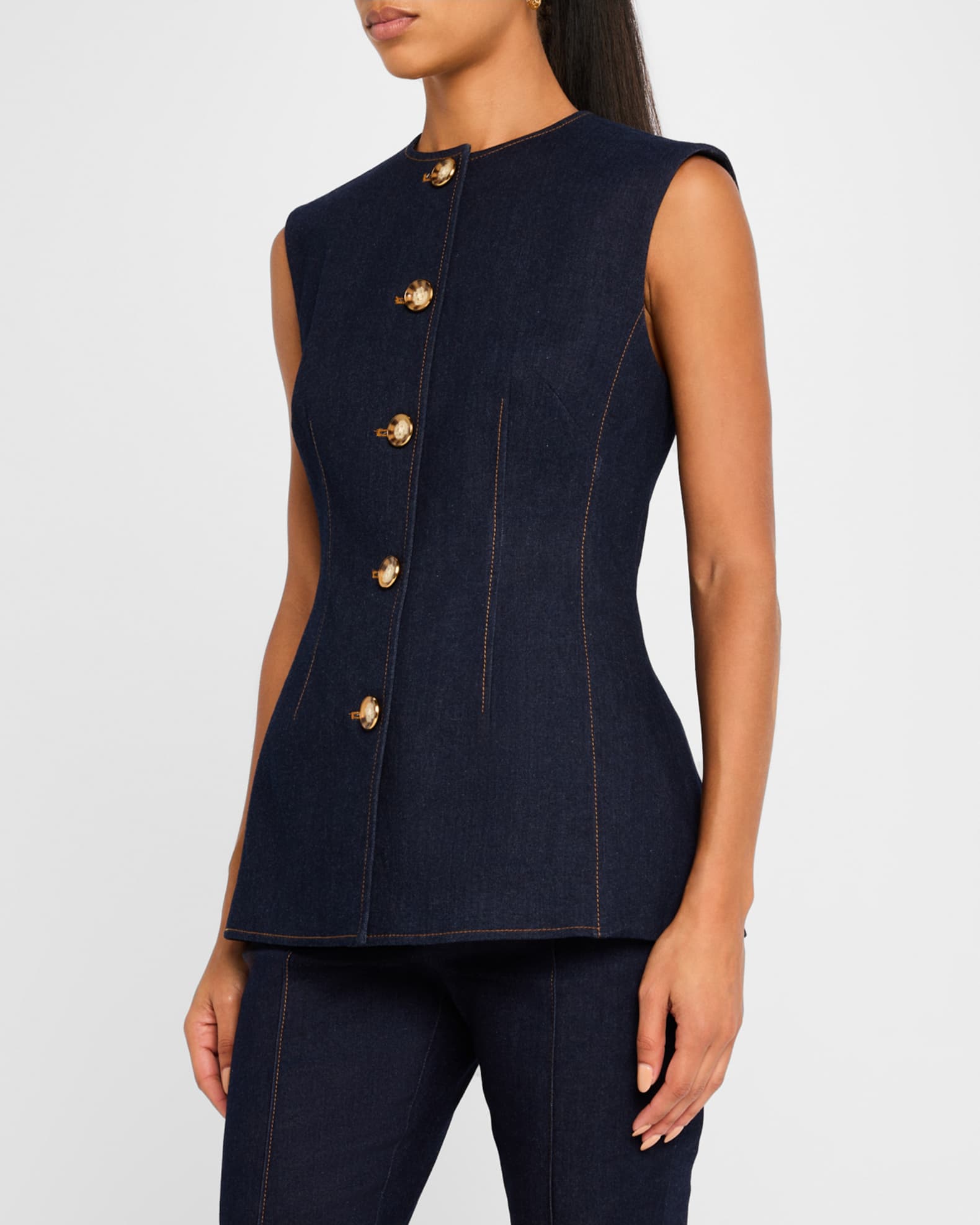 Veronica Beard Jessup Denim Vest | Neiman Marcus