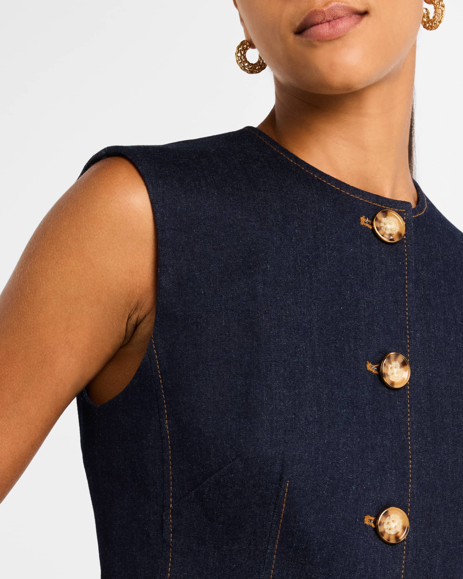 Veronica Beard Jessup Denim Vest | Neiman Marcus