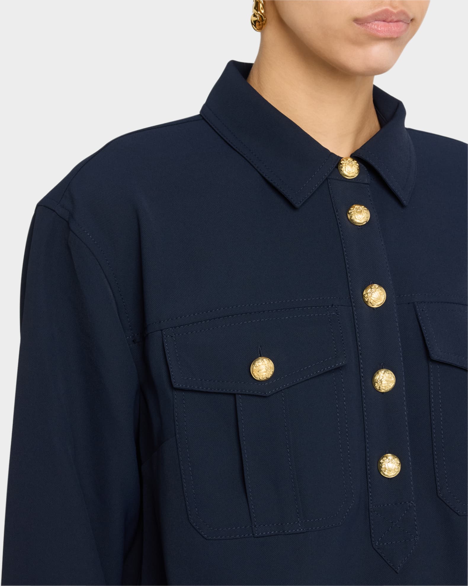 Veronica Beard Colvin Long-Sleeve Top | Neiman Marcus