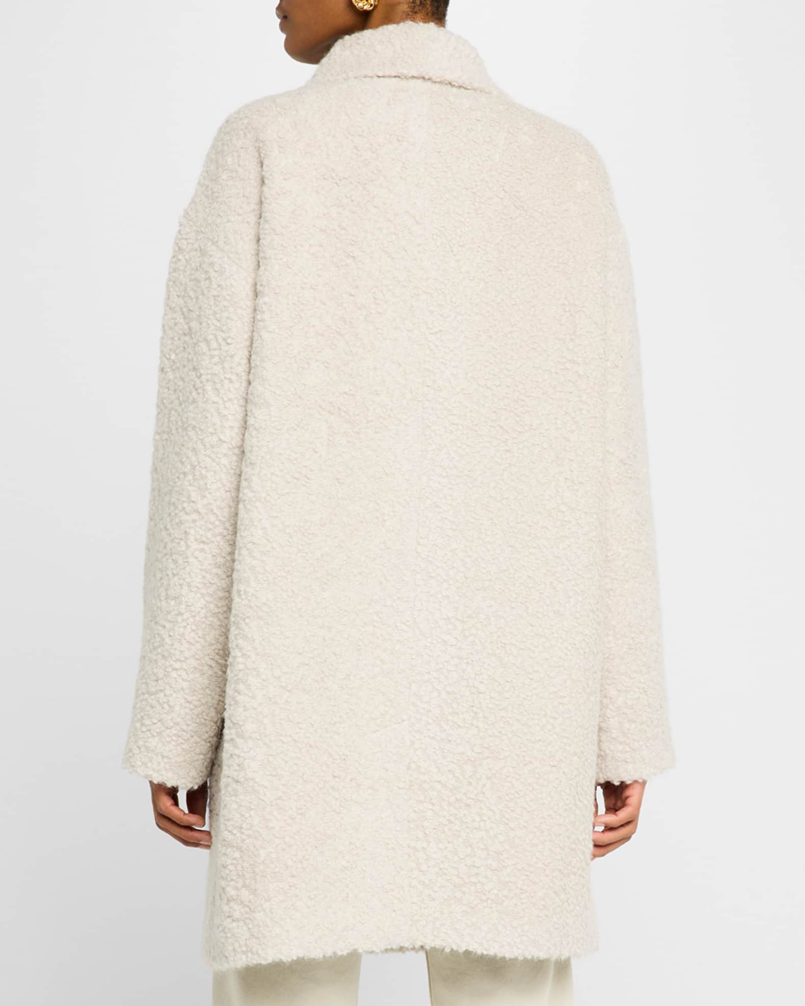 Eileen Fisher Shawl-Collar Curly Alpaca Coat | Neiman Marcus