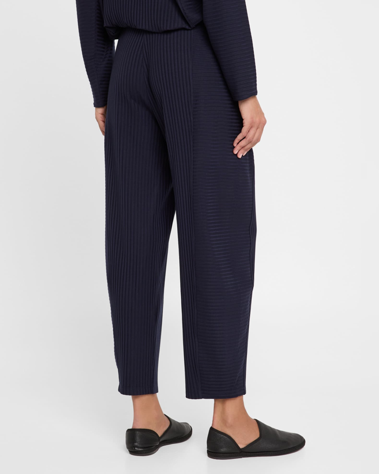 Eileen Fisher Cropped Stretch Rib Lantern Pants | Neiman Marcus