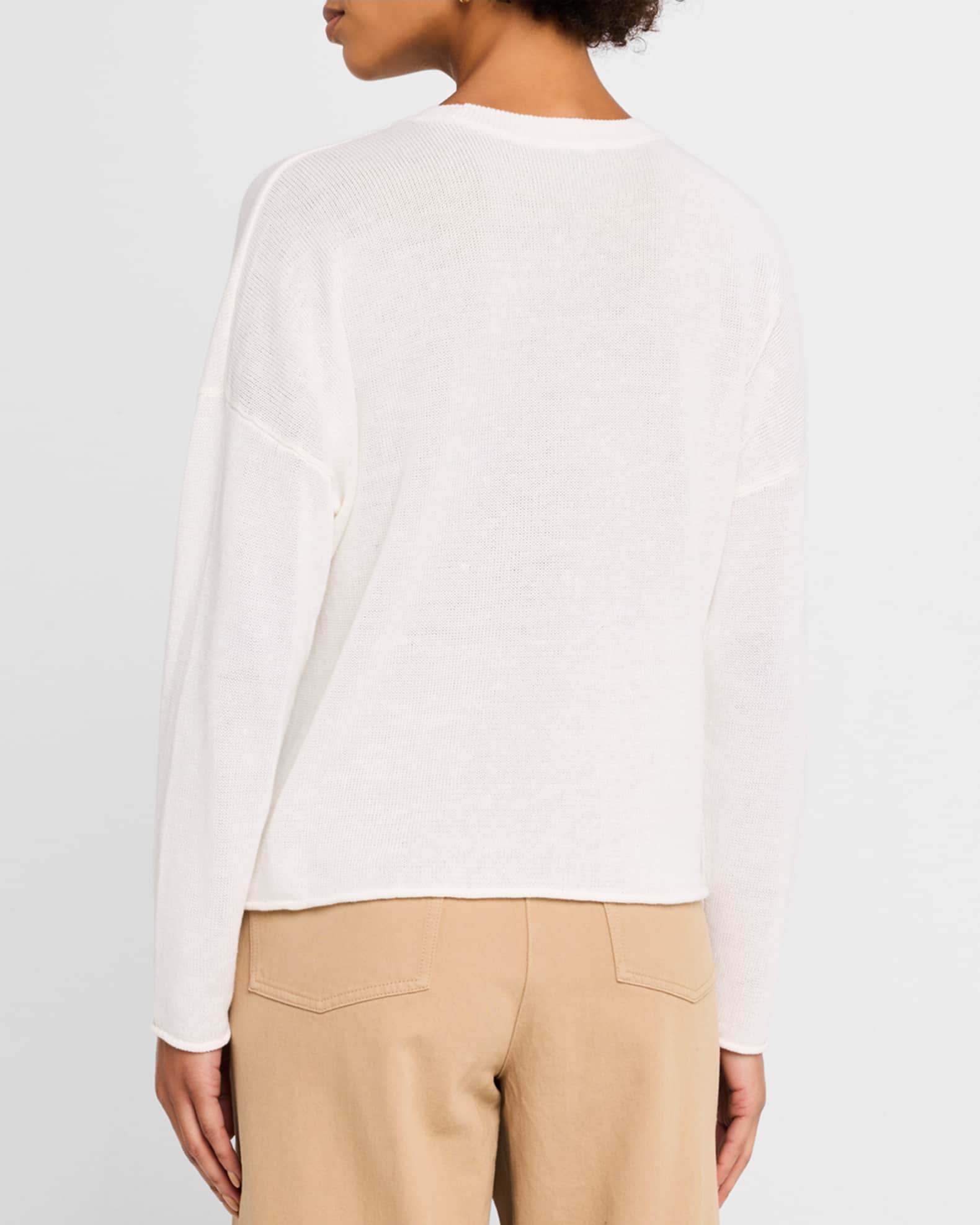 Eileen Fisher Organic Linen-Cotton Knit Sweater | Neiman Marcus