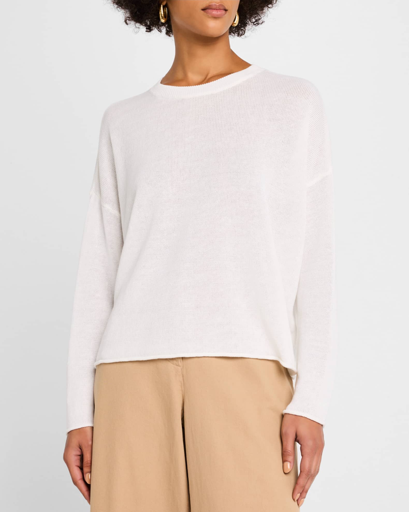 Eileen Fisher Organic Linen-Cotton Knit Sweater | Neiman Marcus