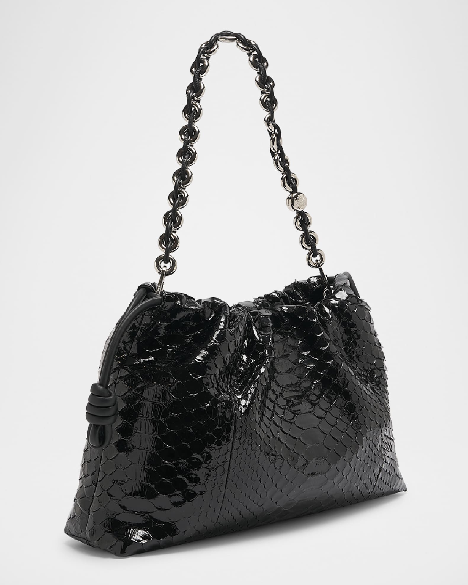 Loewe Flamenco Large Shoulder Bag in Patent Python | Neiman Marcus