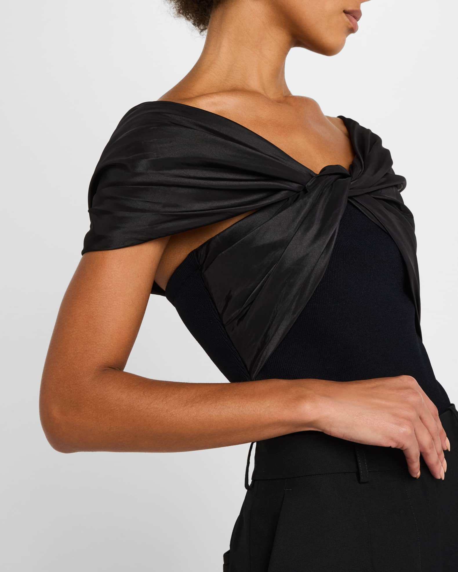 SIMKHAI Celiana Combo Off-The-Shoulder Top | Neiman Marcus