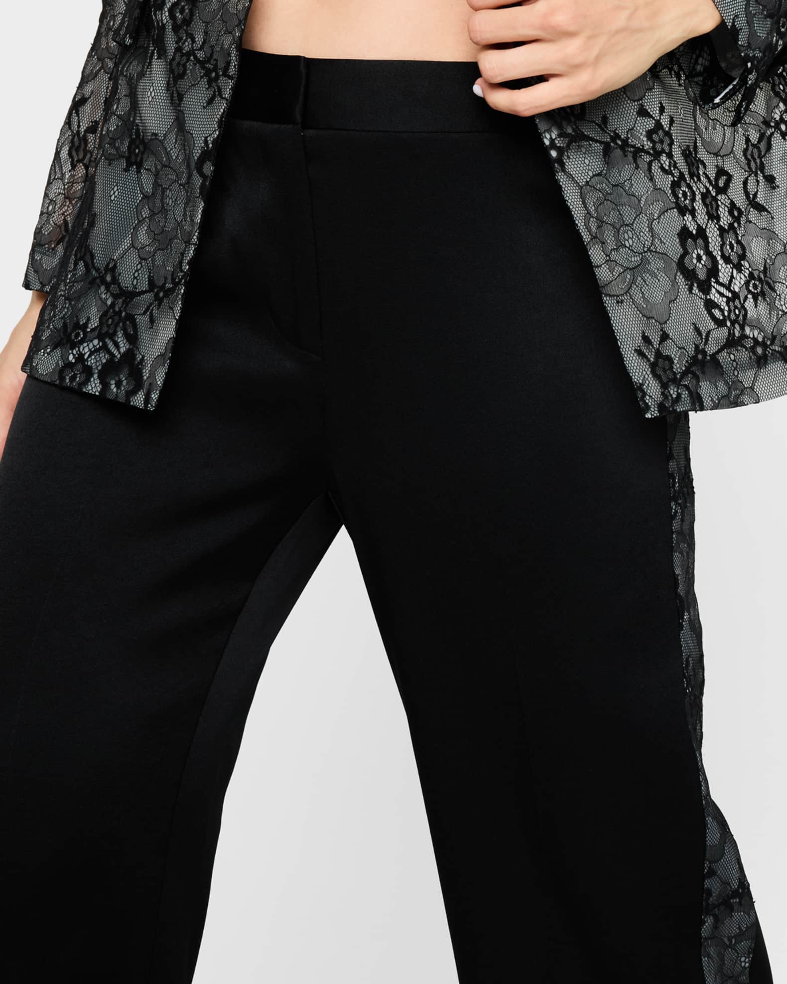 Ungaro Lace-Inset Straight Pants | Neiman Marcus