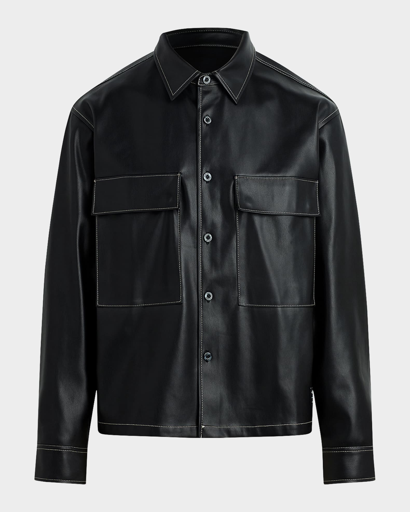 Hudson Men's Faux-Leather Overshirt | Neiman Marcus