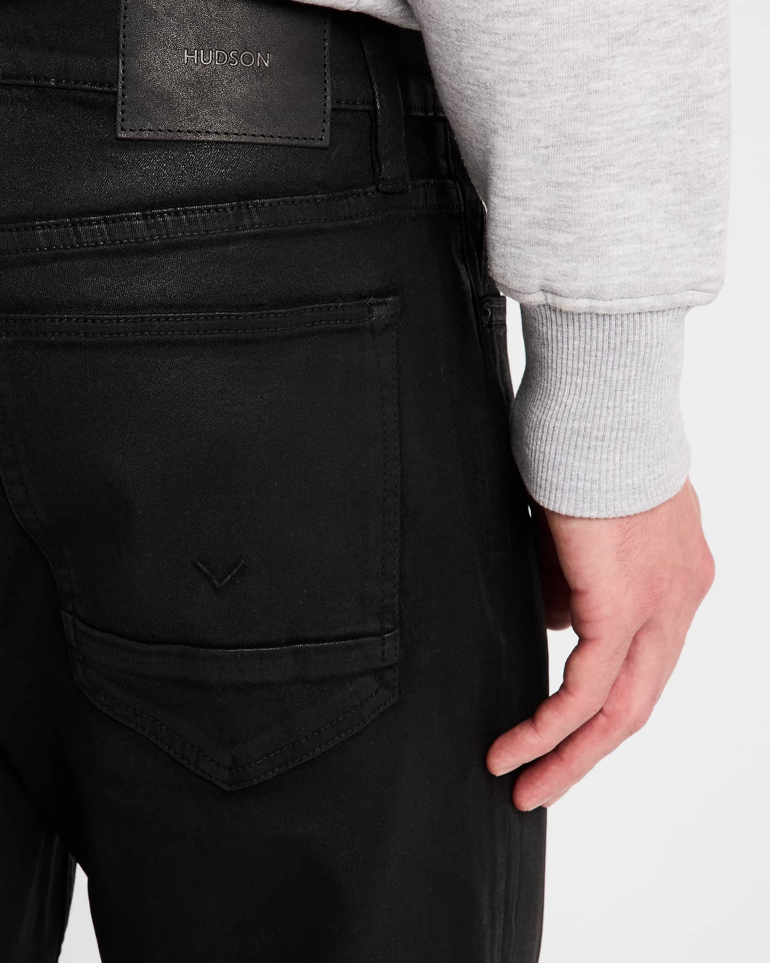 Hudson Men's Zack Coated Skinny Jeans | Neiman Marcus