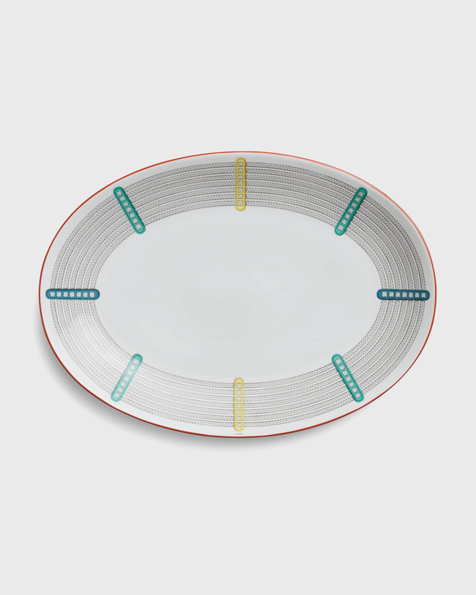 Hermes Tressages Equestres Large Oval Platter | Neiman Marcus