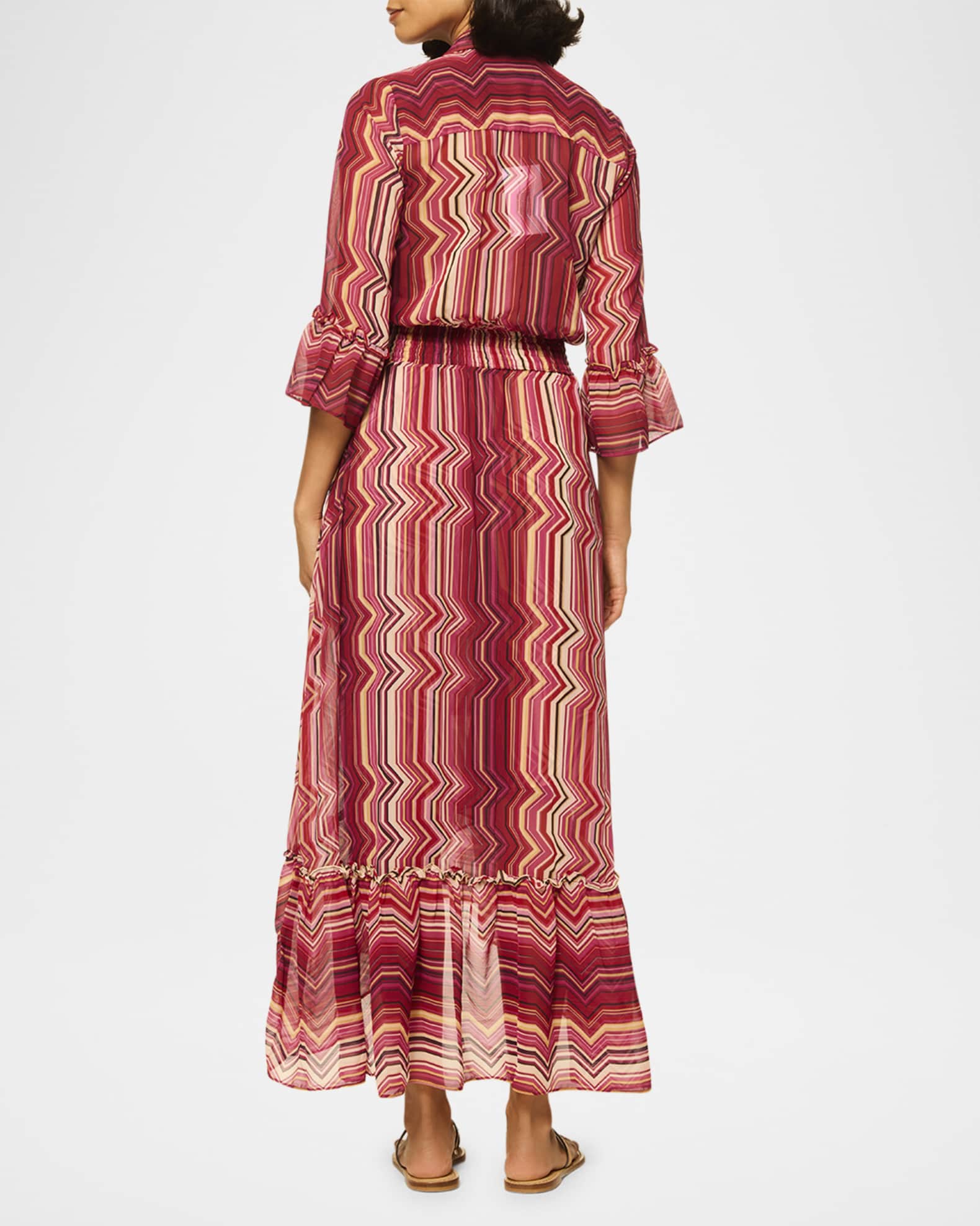 MISA Los Angeles Ofelia Chiffon Midi Dress | Neiman Marcus