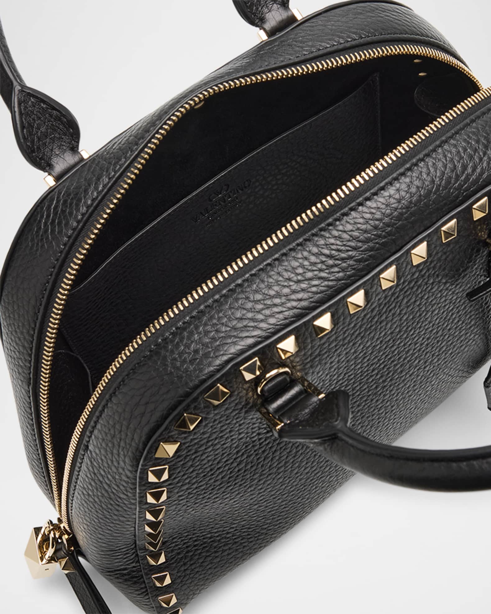 Valentino Garavani Rockstud Leather Top-Handle Bag | Neiman Marcus