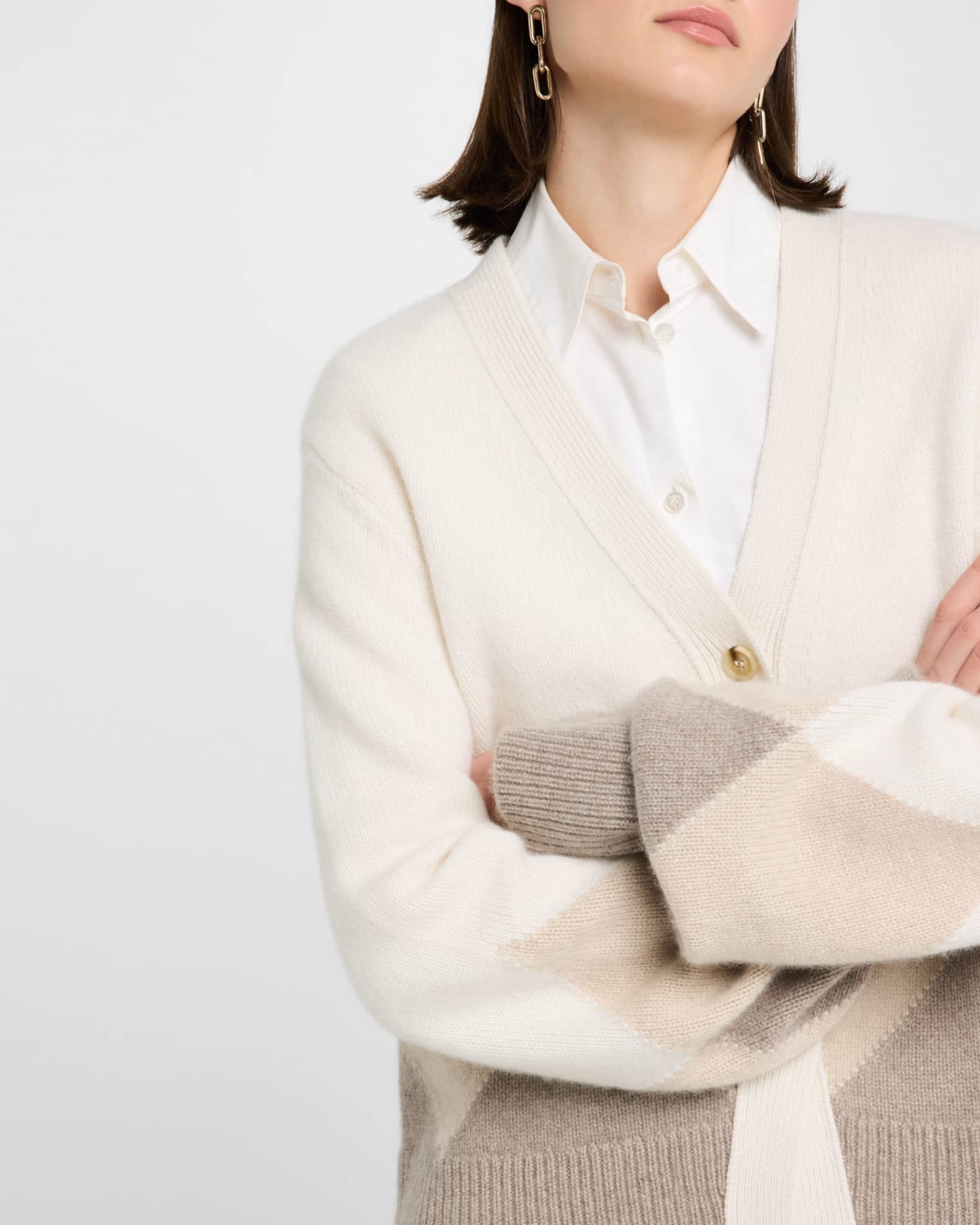 arch4 Lydia Intarsia Cashmere Cardigan | Neiman Marcus