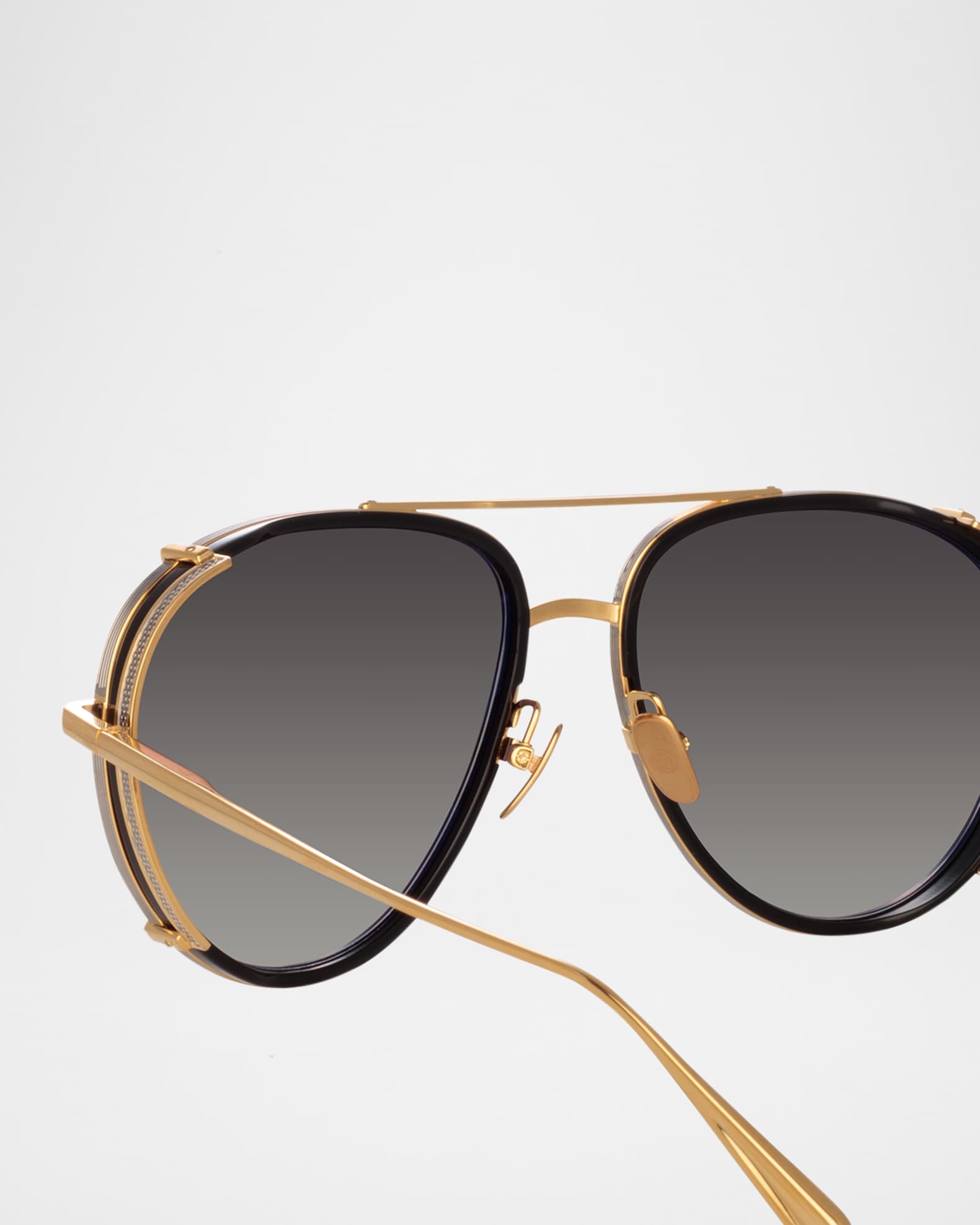 Linda Farrow Dimitri Titanium Aviator Sunglasses | Neiman Marcus