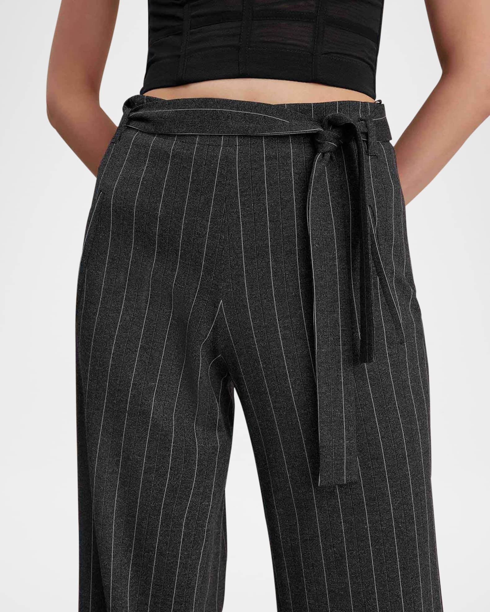 Anne Fontaine Princeton Striped Tie-Waist Pants | Neiman Marcus
