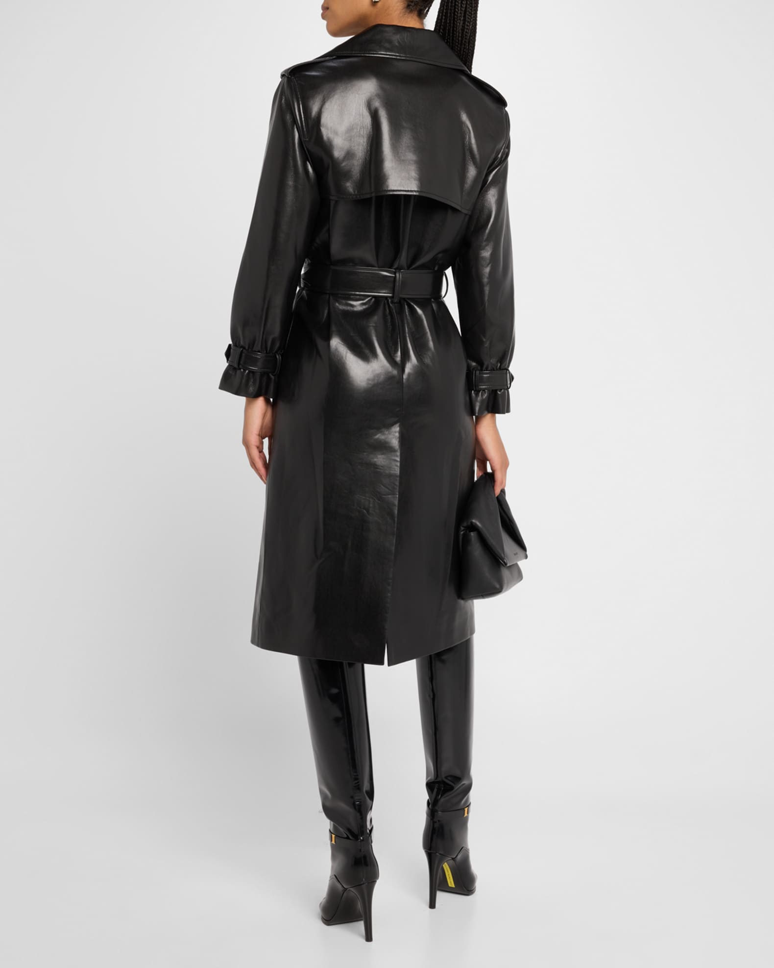 Alice + Olivia Nevada Vegan Leather Trench Coat | Neiman Marcus