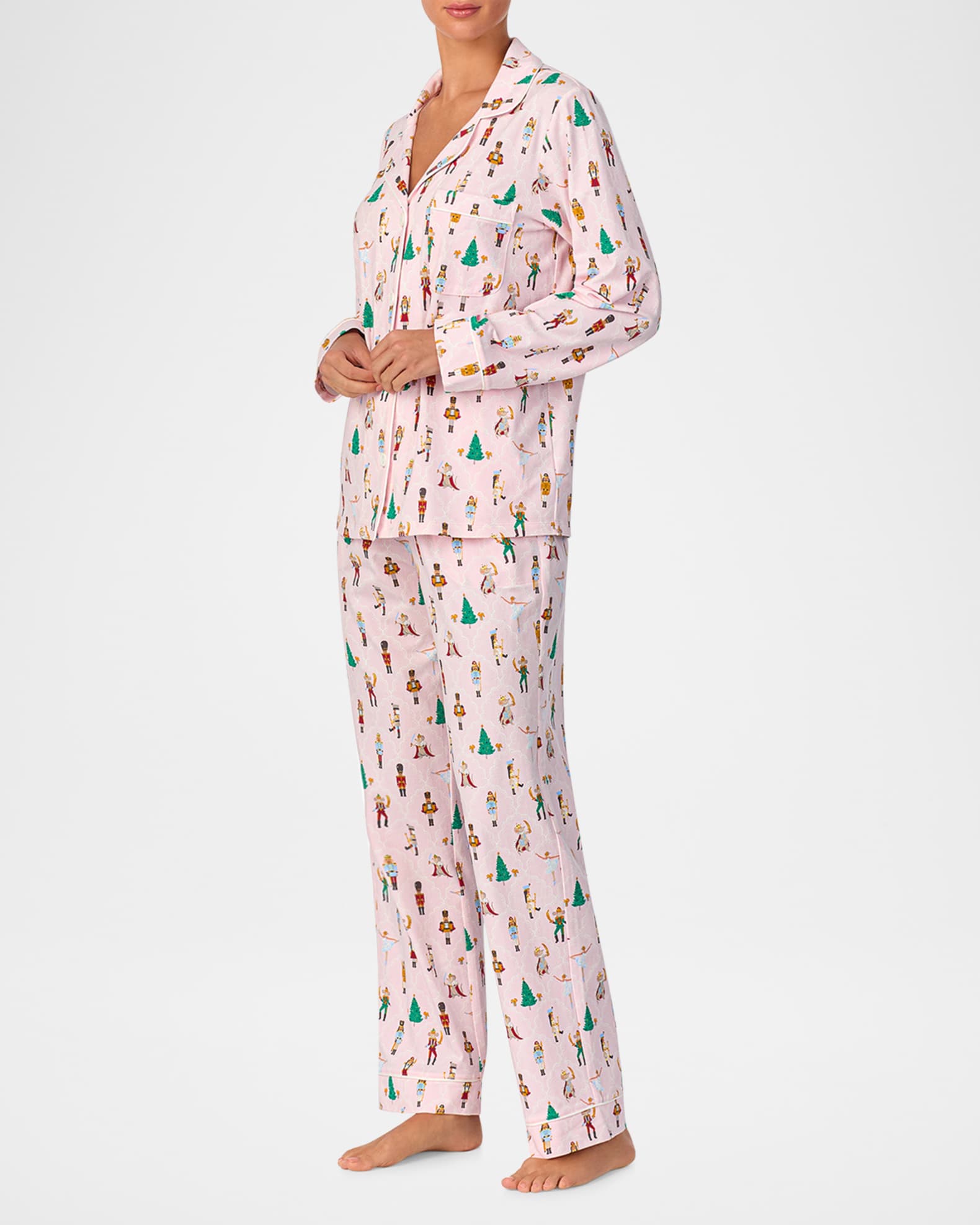 BedHead Pajamas Nutcracker Printed Cotton Jersey Pajama Set | Neiman Marcus