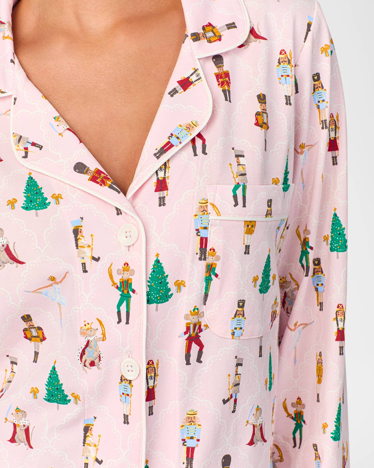 BedHead Pajamas Nutcracker Printed Cotton Jersey Pajama Set | Neiman Marcus