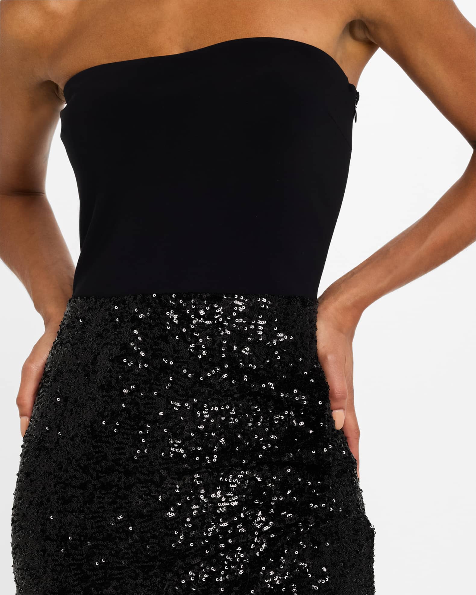 Chiara Boni La Petite Robe Baloc Strapless Sequin Column Gown | Neiman ...