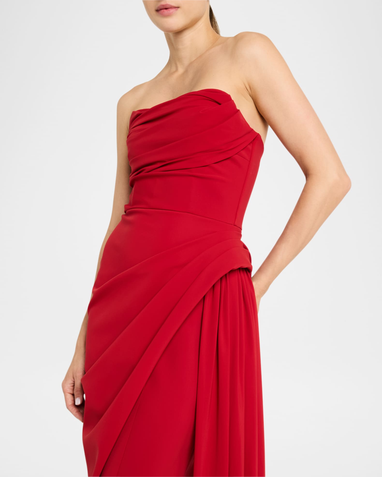 Chiara Boni La Petite Robe Strapless Ruched Column Gown | Neiman Marcus