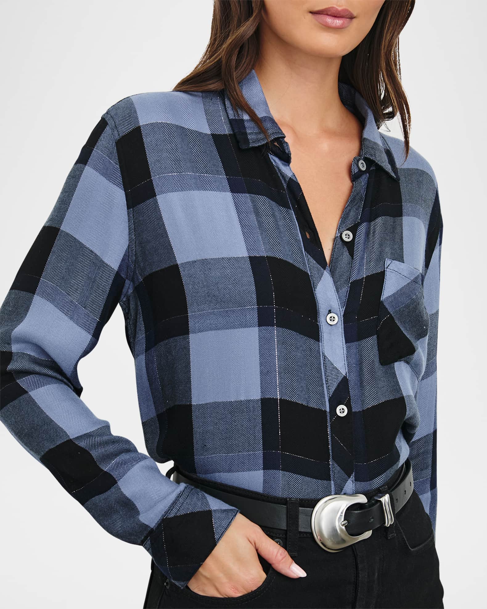 Rails Hunter Plaid Button-Front Shirt | Neiman Marcus