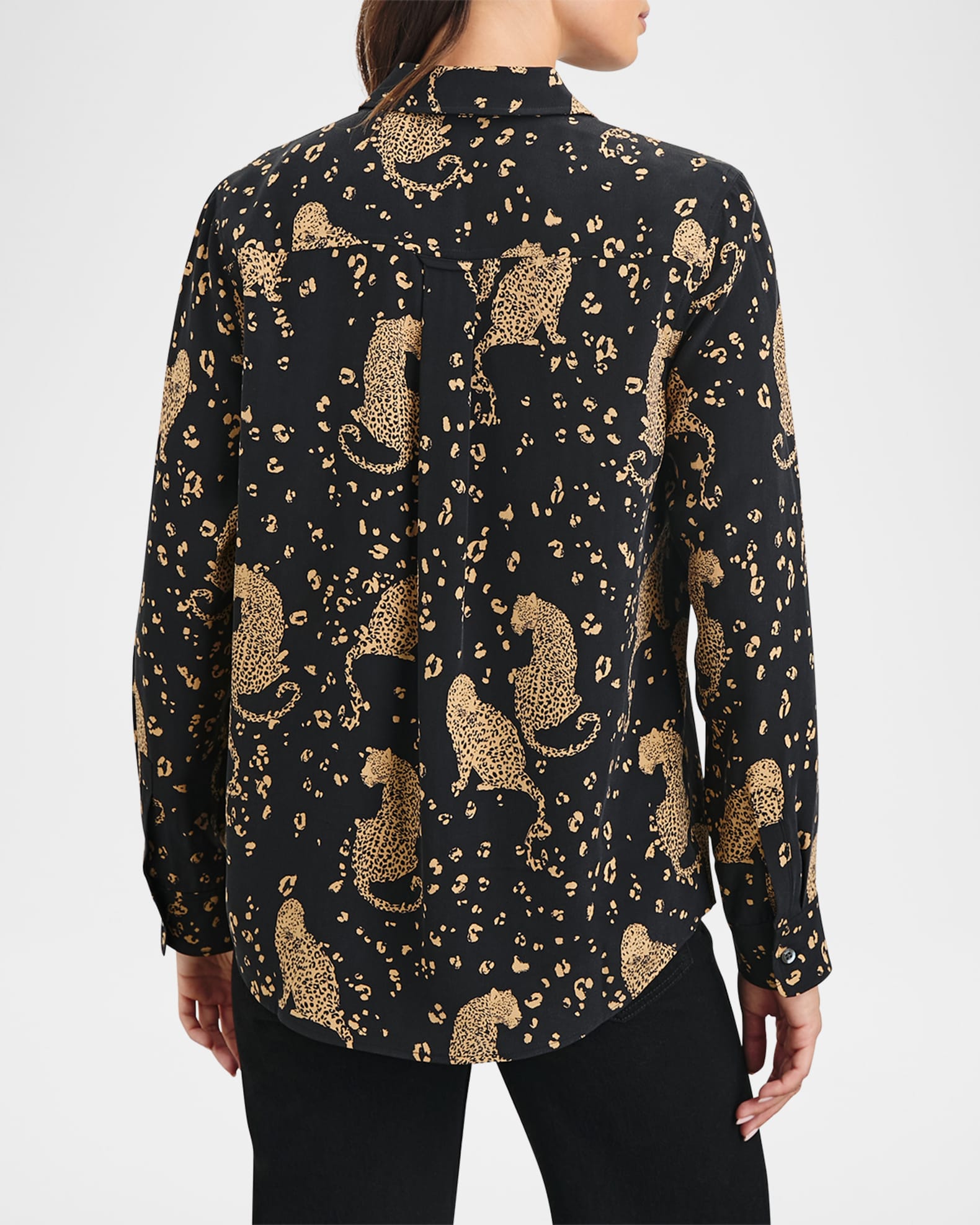 Rails Kate Leopard Button-Front Silk Shirt | Neiman Marcus