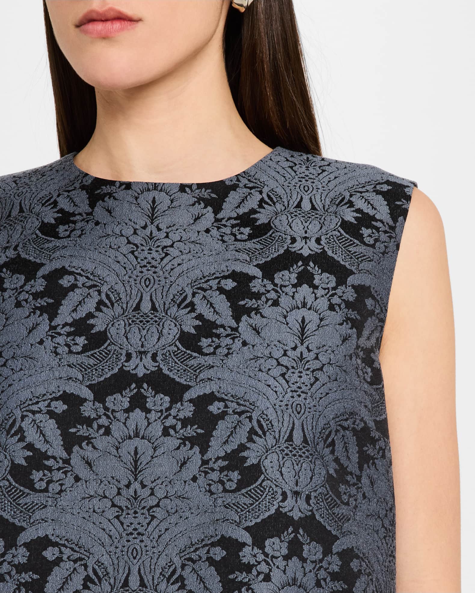 Max Mara Romania Baroque Jacquard Sleeveless Mini Dress | Neiman Marcus