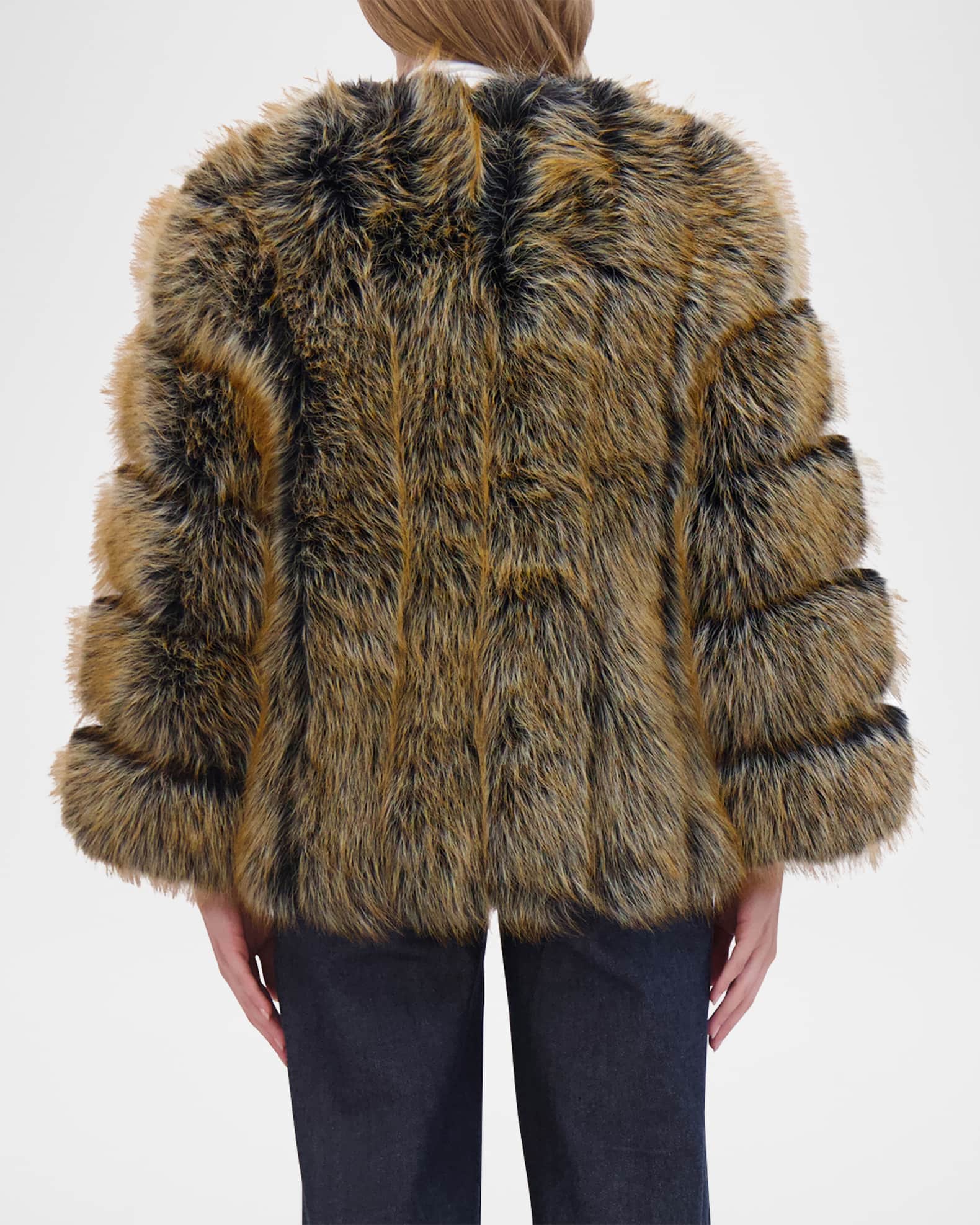 Theia Fox Faux Fur Jacket | Neiman Marcus