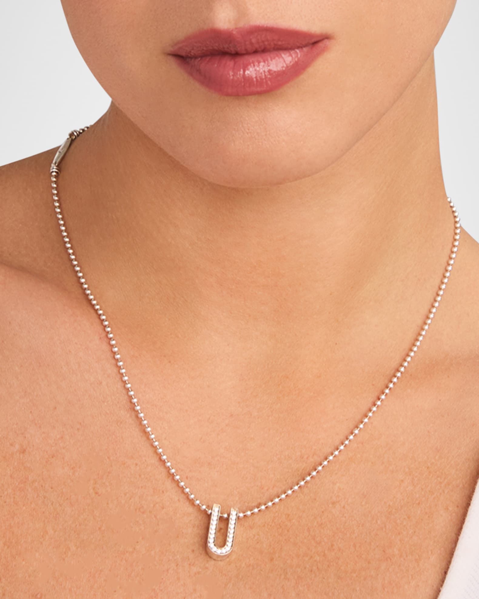 LAGOS Sterling Silver Caviar Spark Linear Diamond Pendant Necklace ...