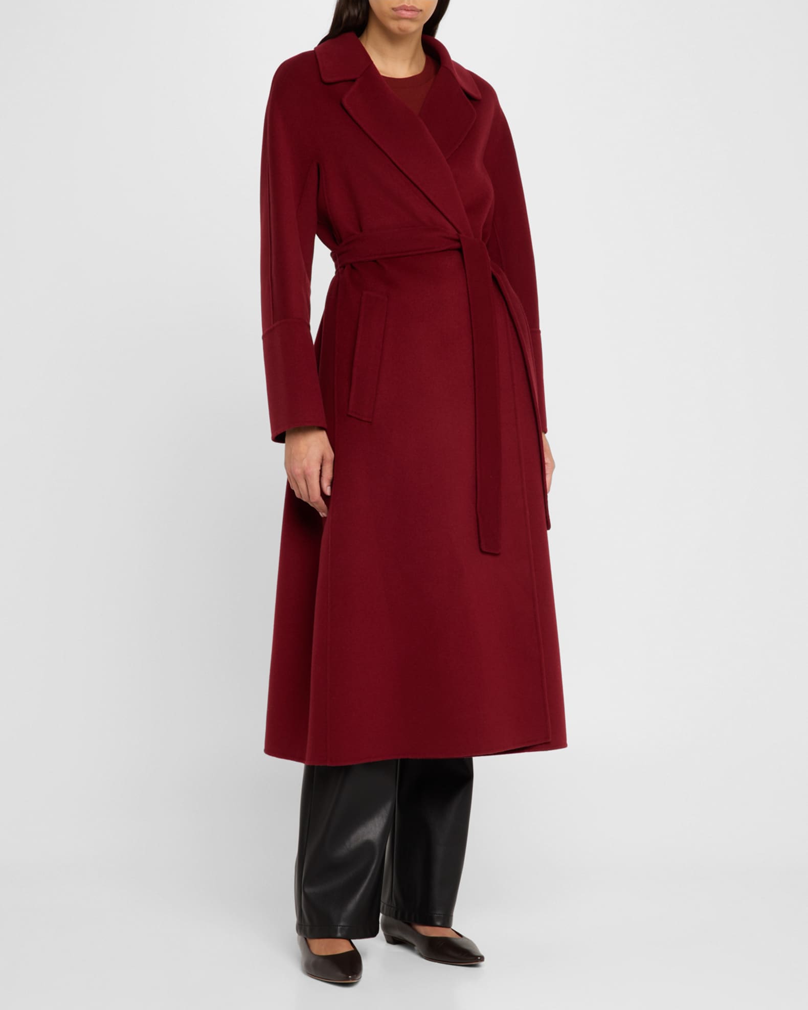 Max Mara Elisa Belted Wool Wrap Coat | Neiman Marcus